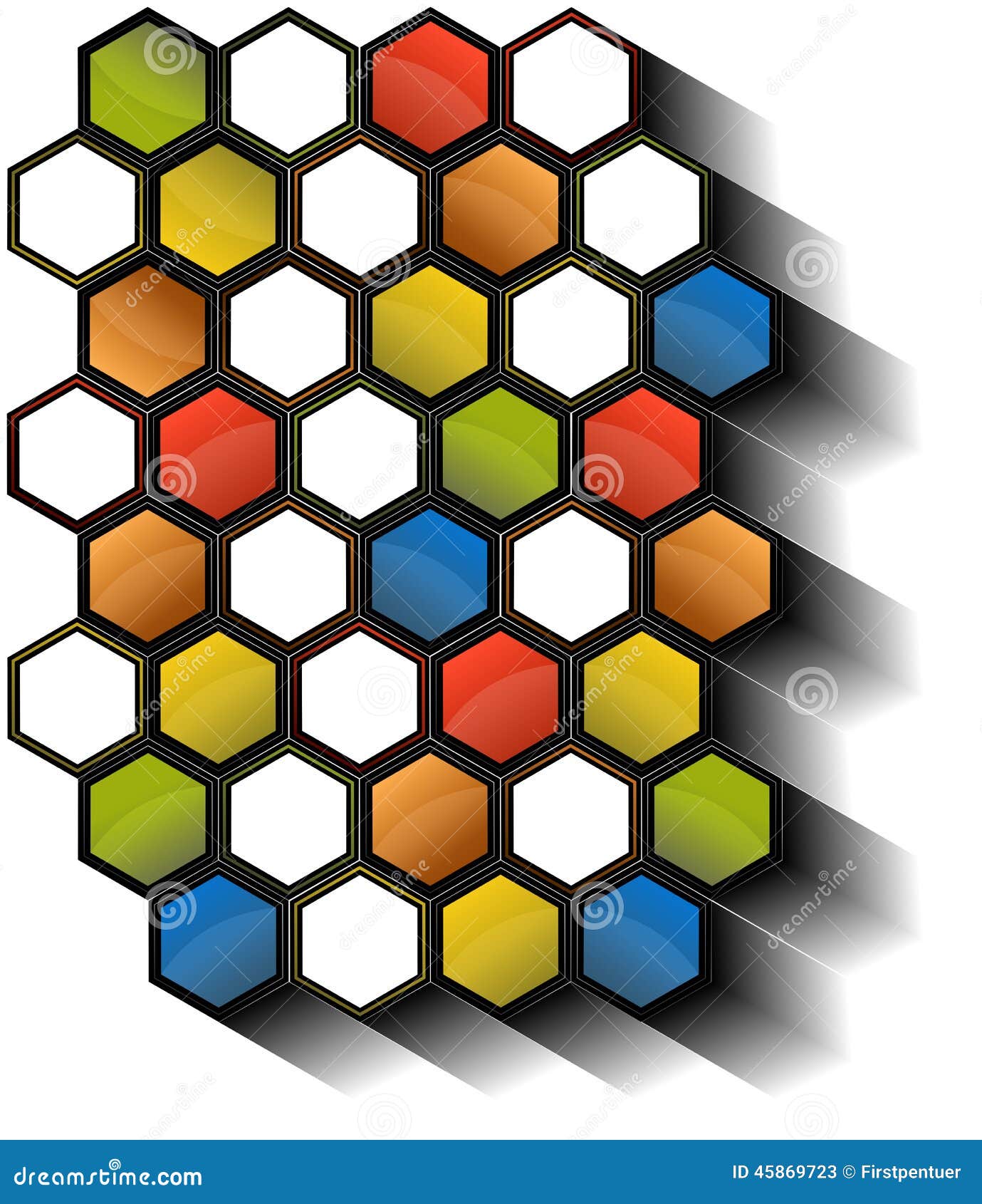 Colored Hexagon. A Template For A Logo Or Infographic Cartoon Vector ...