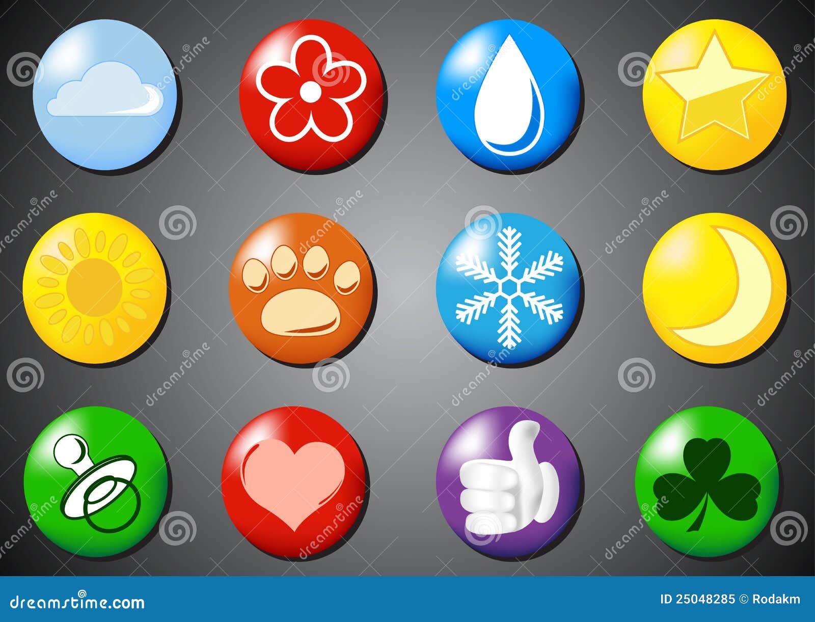 Set of colored icons stock vector. Illustration of cloud - 25048285