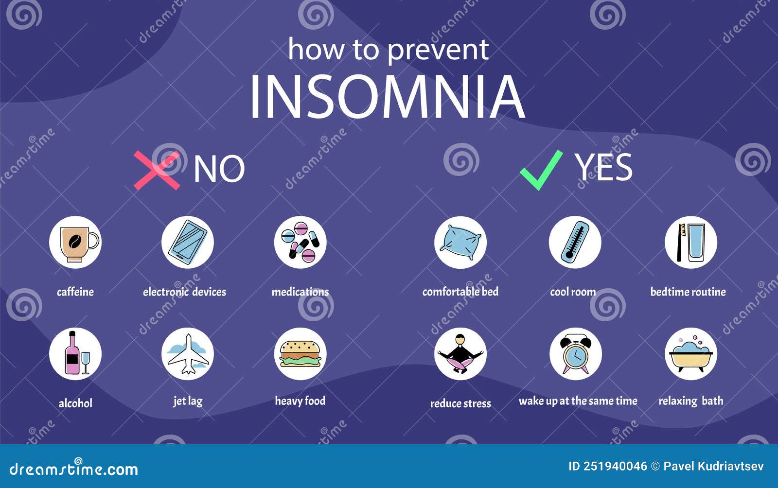 Set of Colored Icons about Insomnia Flat Style, Vector Illustration ...