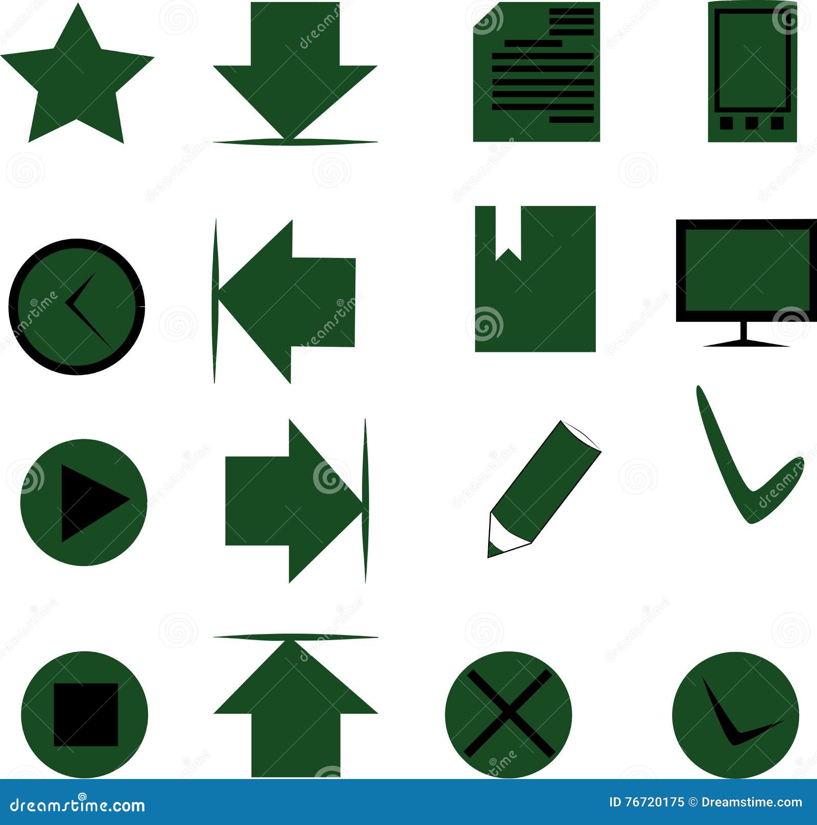 Set of colored icons stock vector. Illustration of hand - 76720175