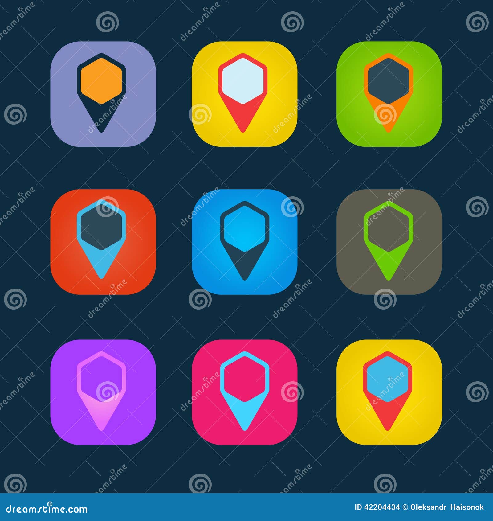 Set of Colored Icons To Indicate the Empty Space Stock Vector ...