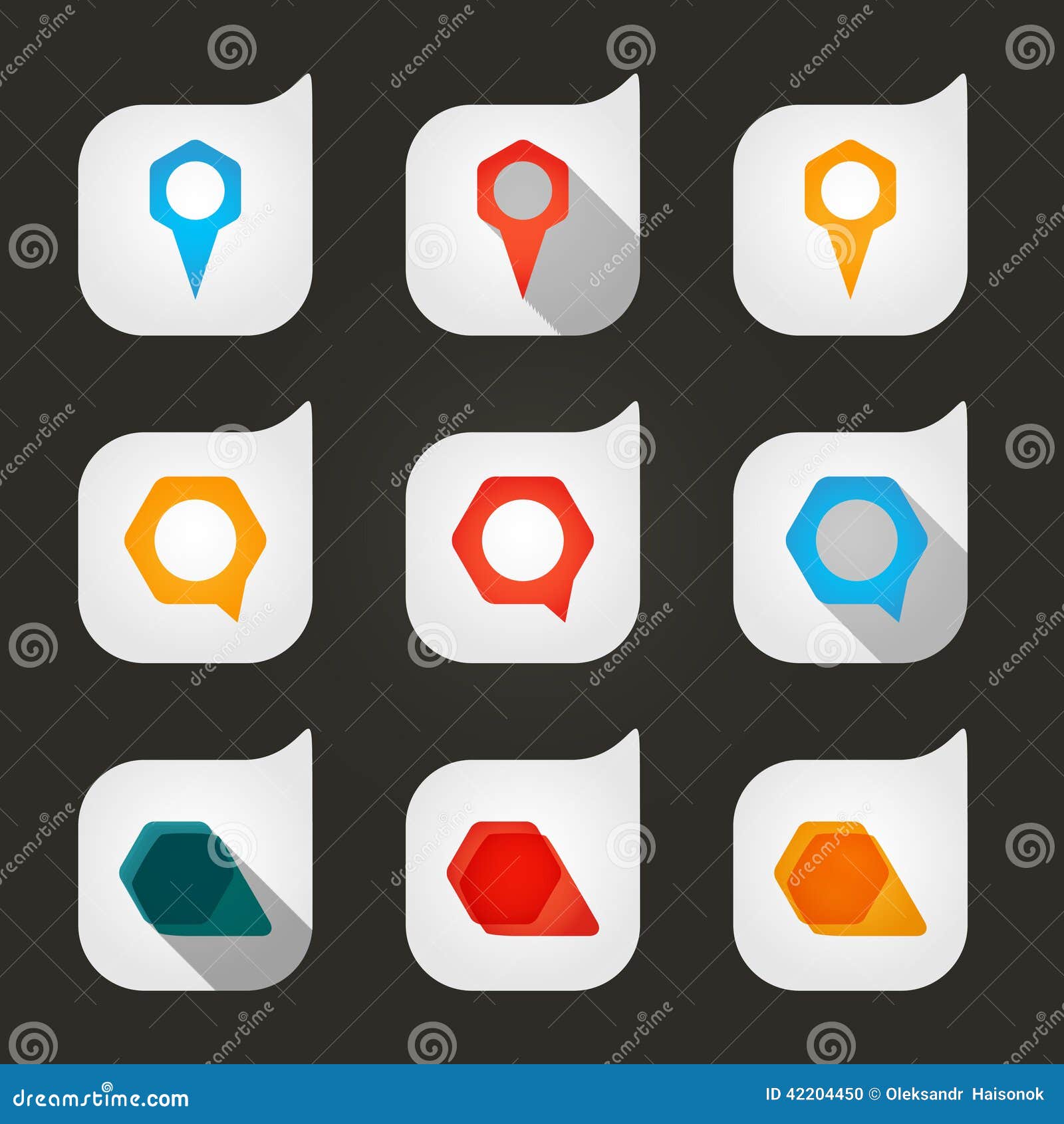 Set of Colored Icons To Indicate the Empty Space Stock Vector ...