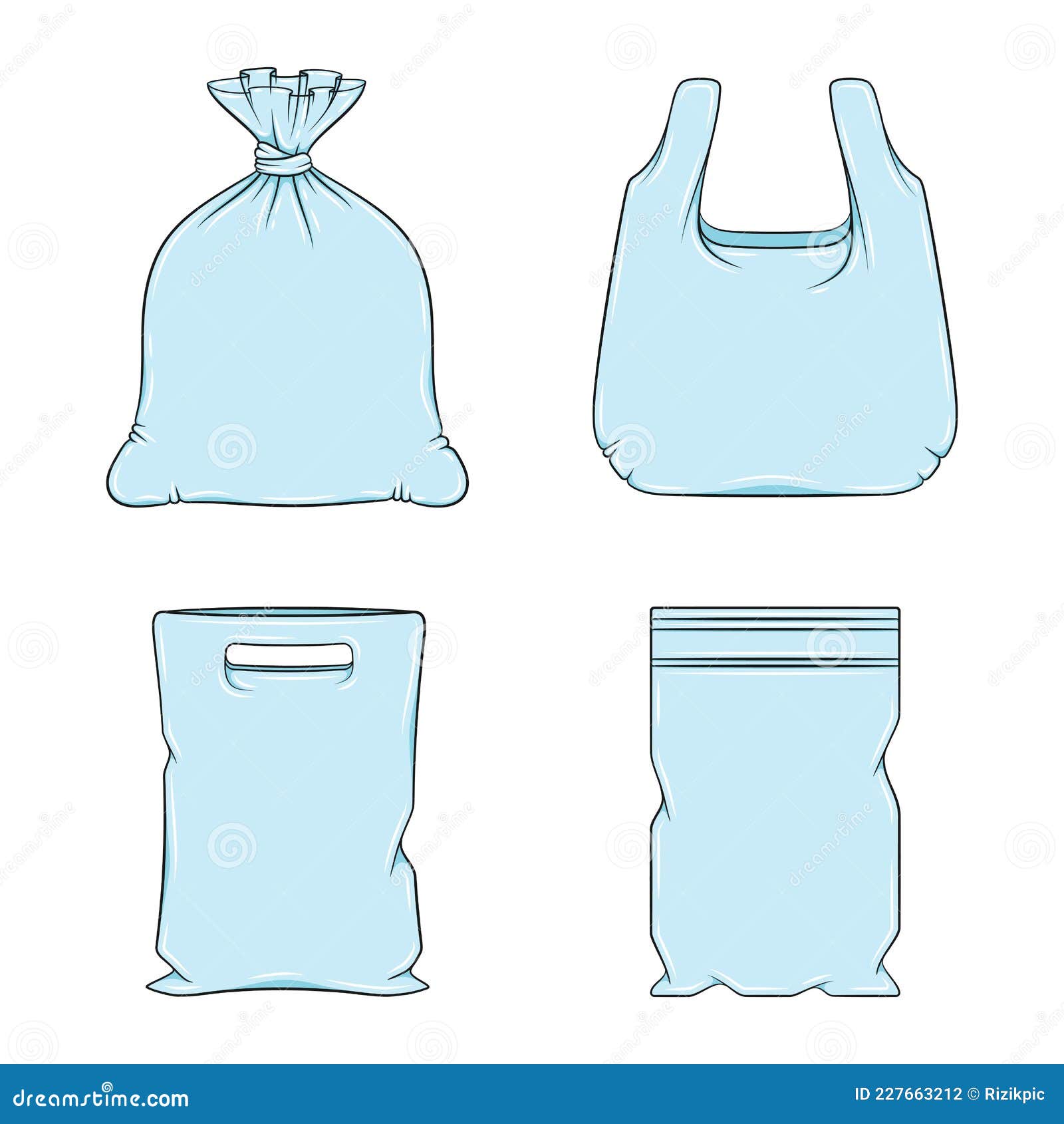 Set Of Plastic Packages. Cartoon Design Template With Various Models ...