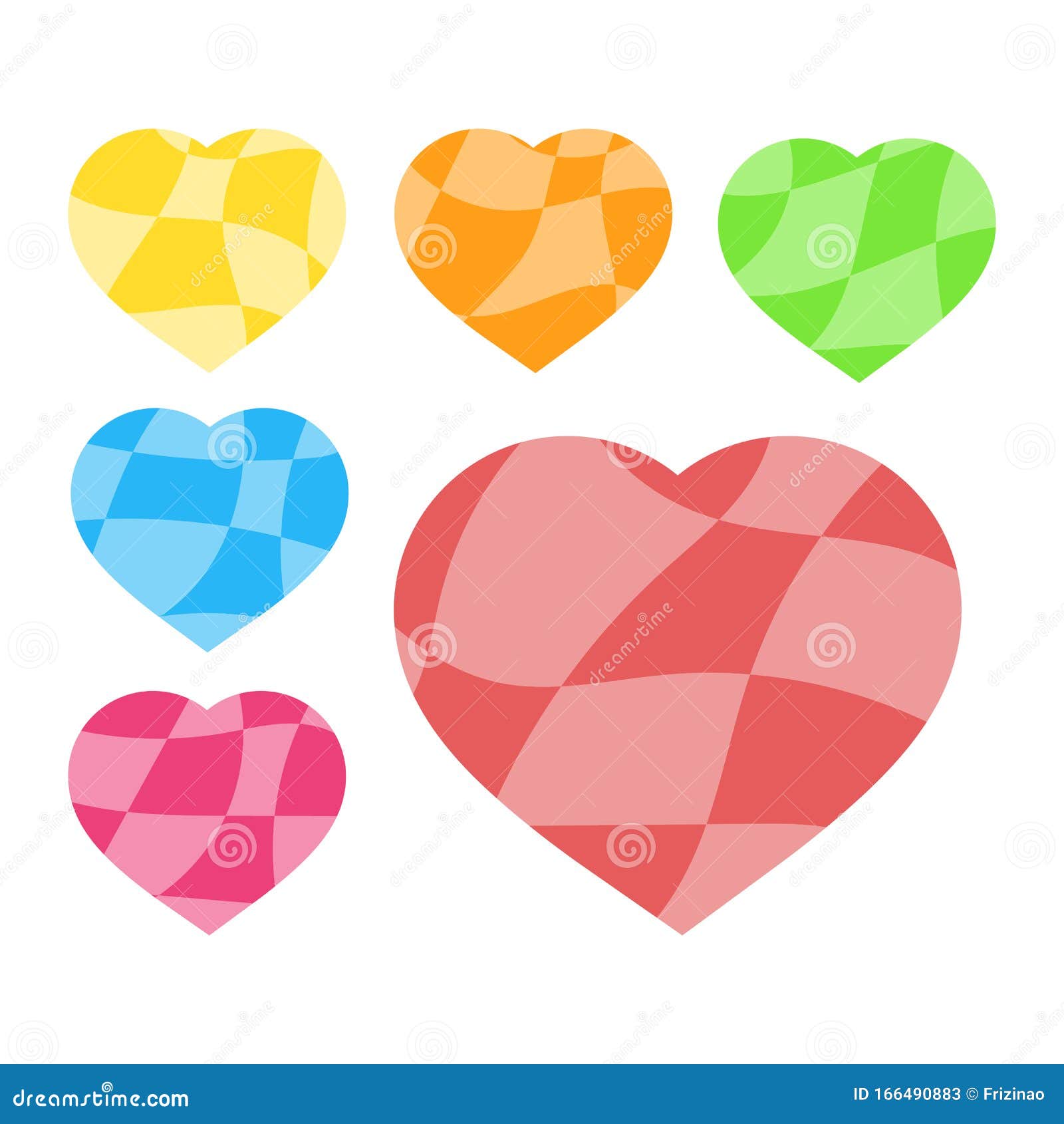 Set of Colored Isolated Silhouettes of Hearts on a White Background ...