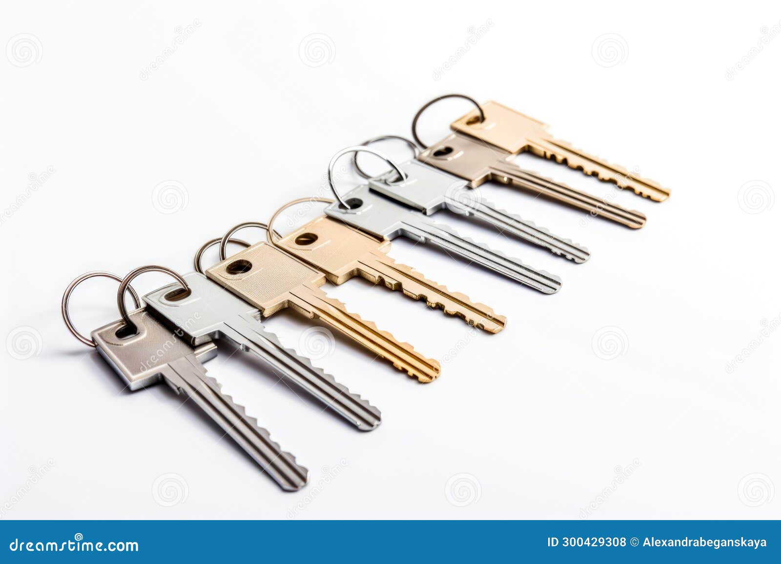 A Set of Colored Keys Isolated on a White Background Stock Illustration ...