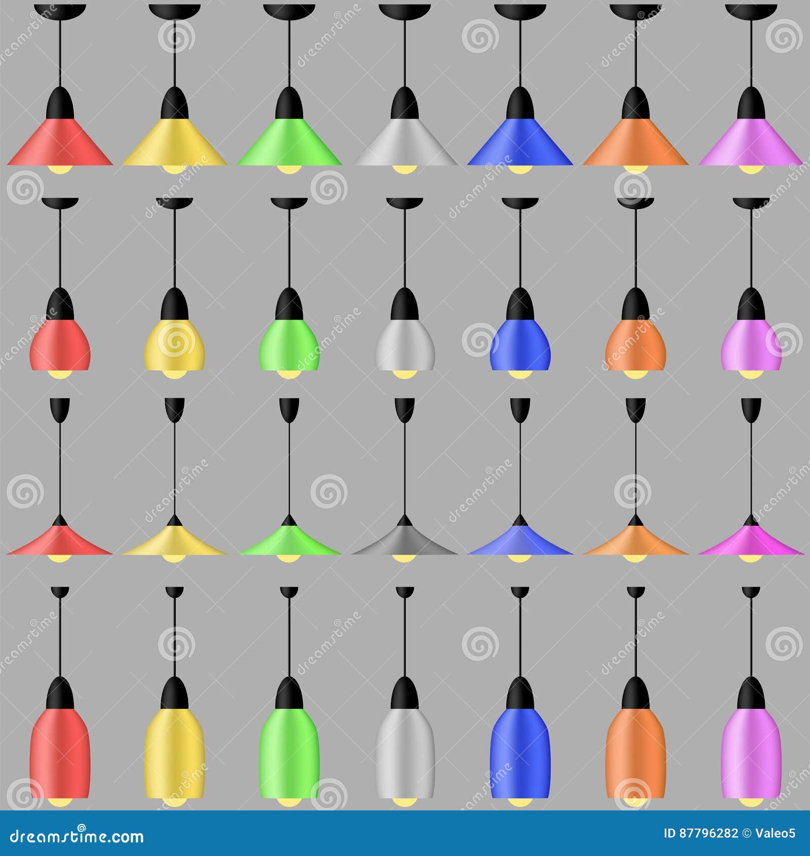 Set of Colored Lamps stock vector. Illustration of advertising - 87796282