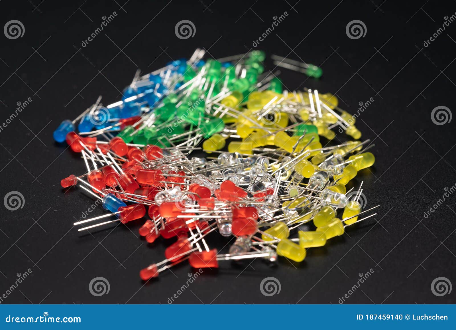 Color LED elements diode stock photo. Image of current - 187459140