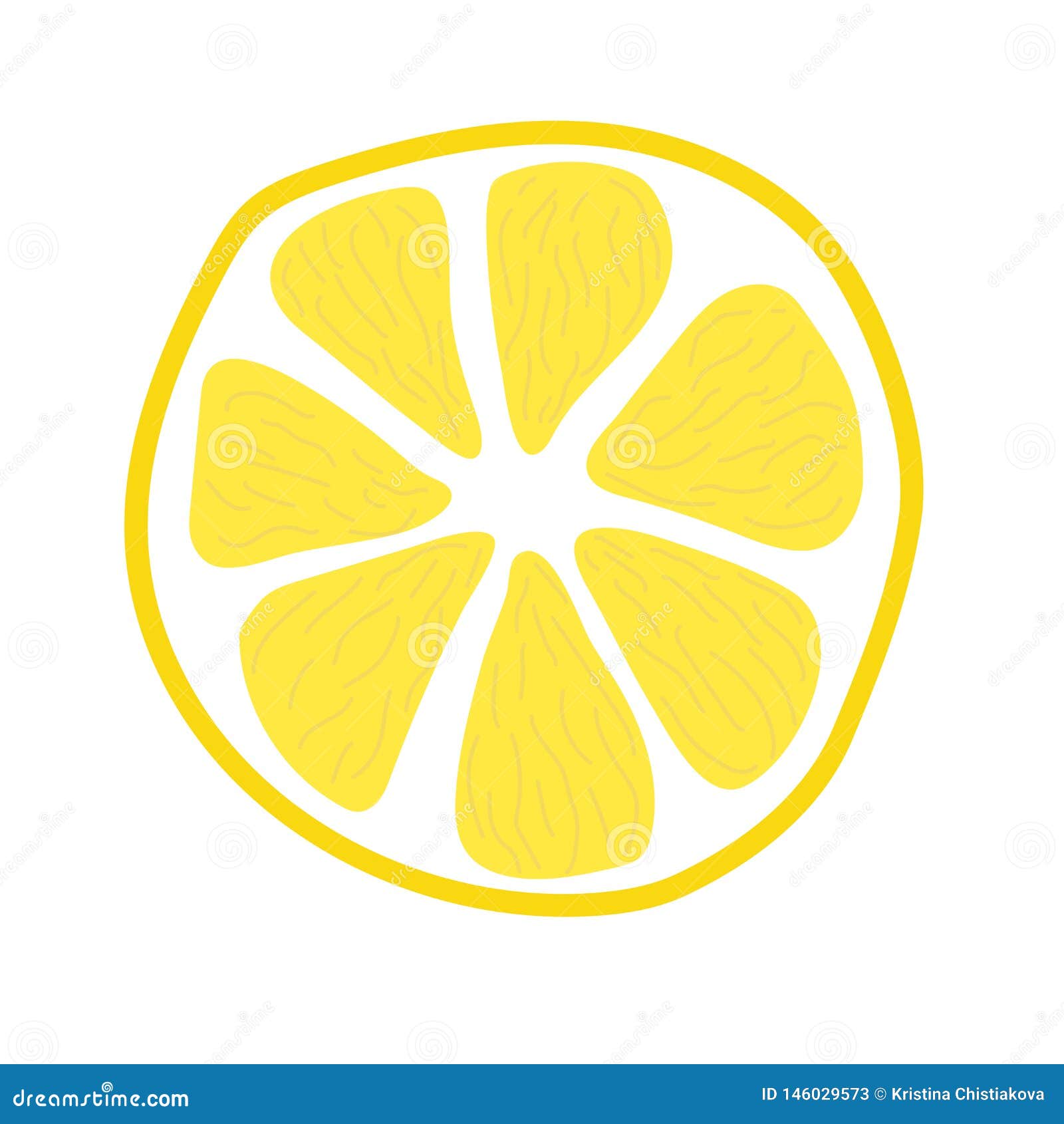 Set of Colored Lemon Slice Using Line Art Doodle Style Stock Vector ...
