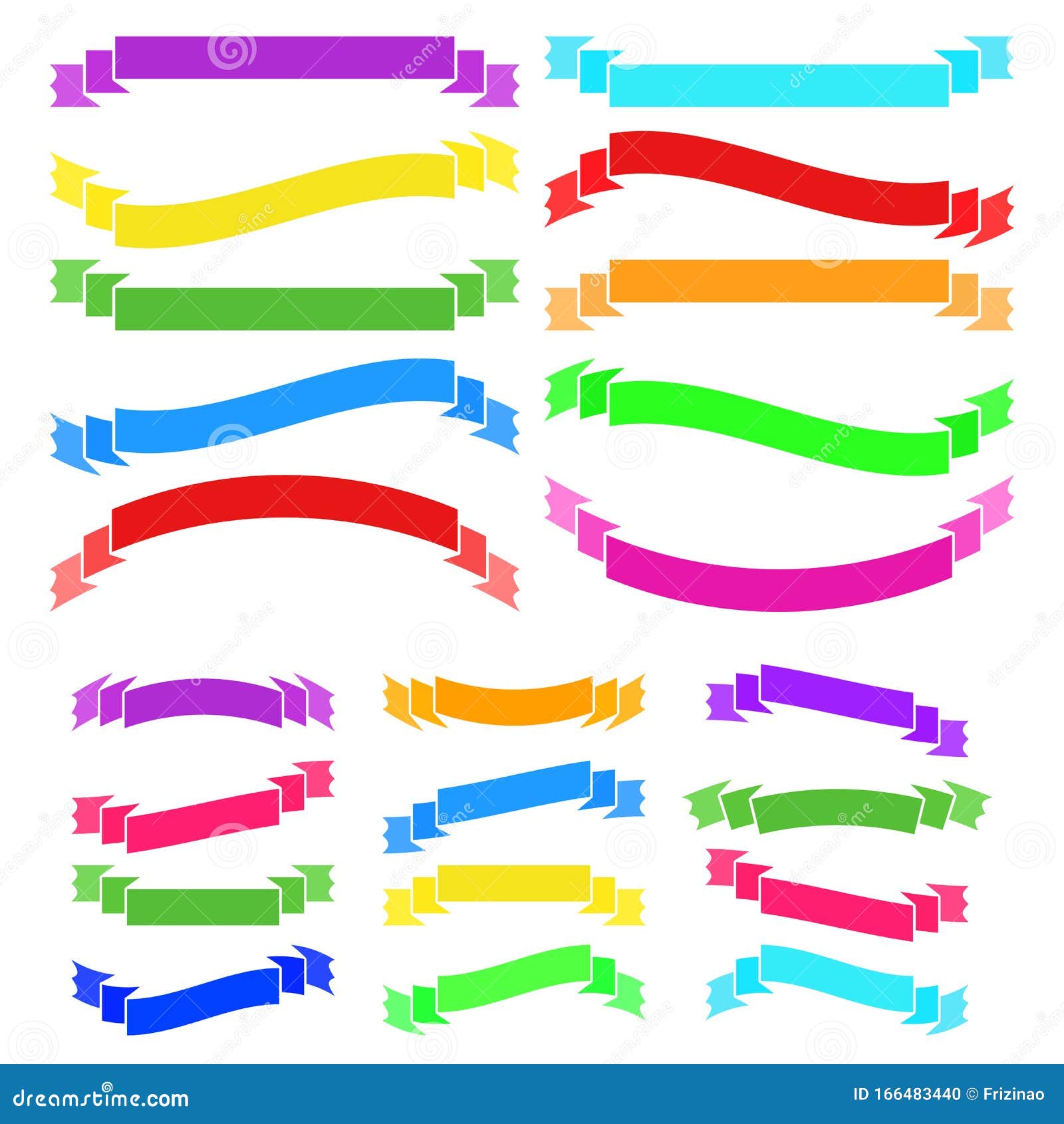 Set of Colored Long and Short Insulated Ribbons Isolated on White ...