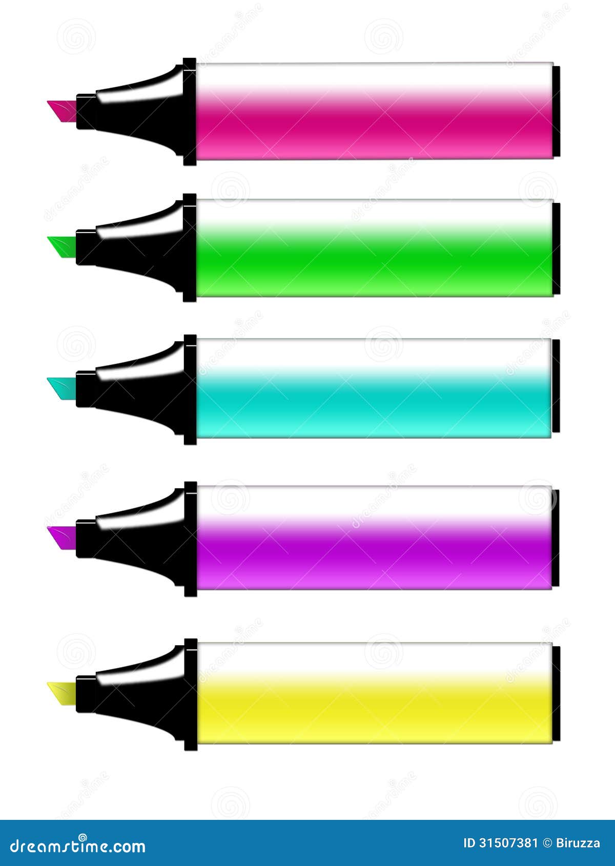 A set of colored markers stock illustration. Illustration of office ...