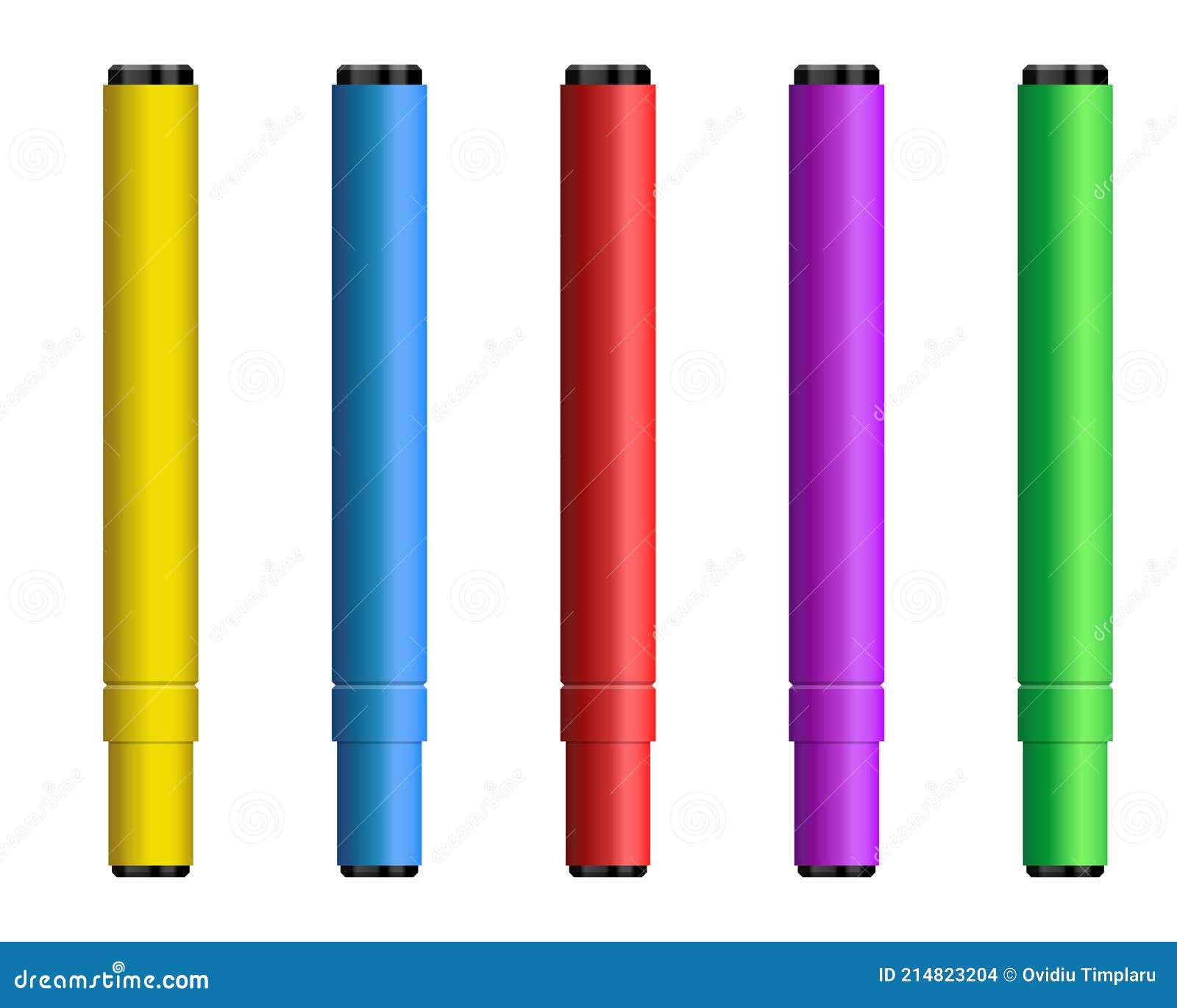 Set of Colored Markers Vector Illustration Stock Vector - Illustration ...
