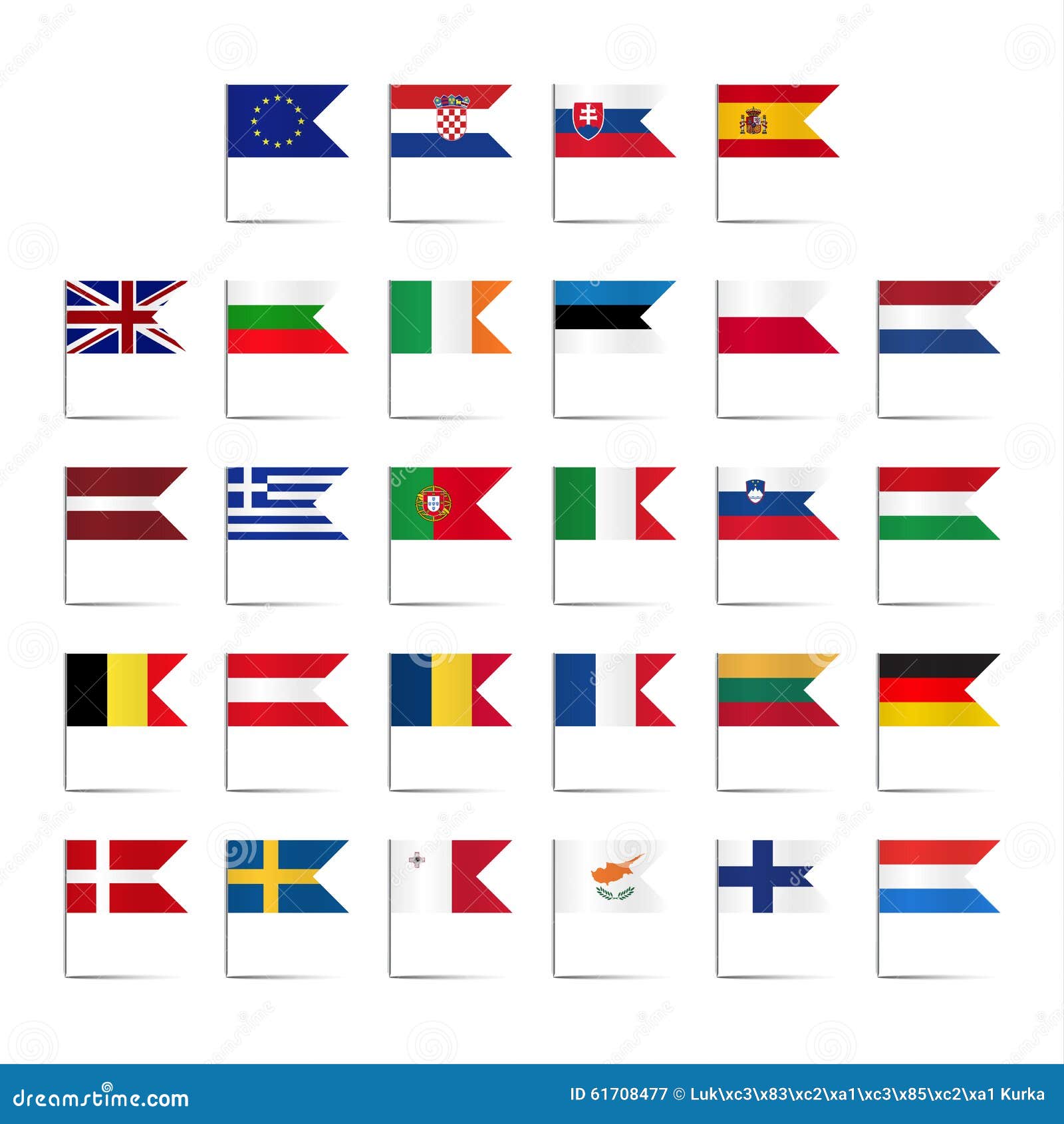 Set of colored mini flags stock illustration. Illustration of mini ...