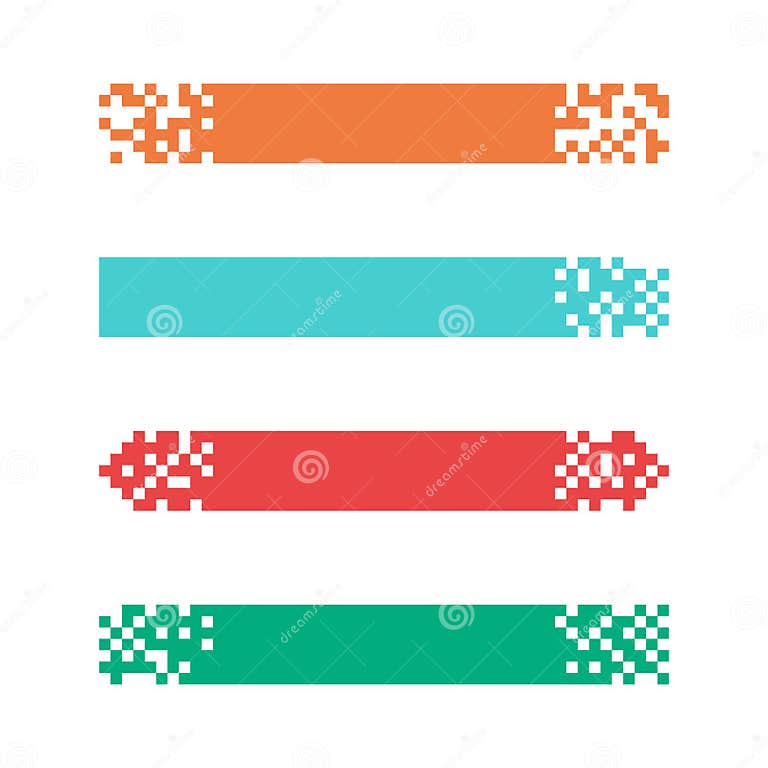 Set of Colored Modern Pixel Banners for Headers. Banners Ready for Your ...