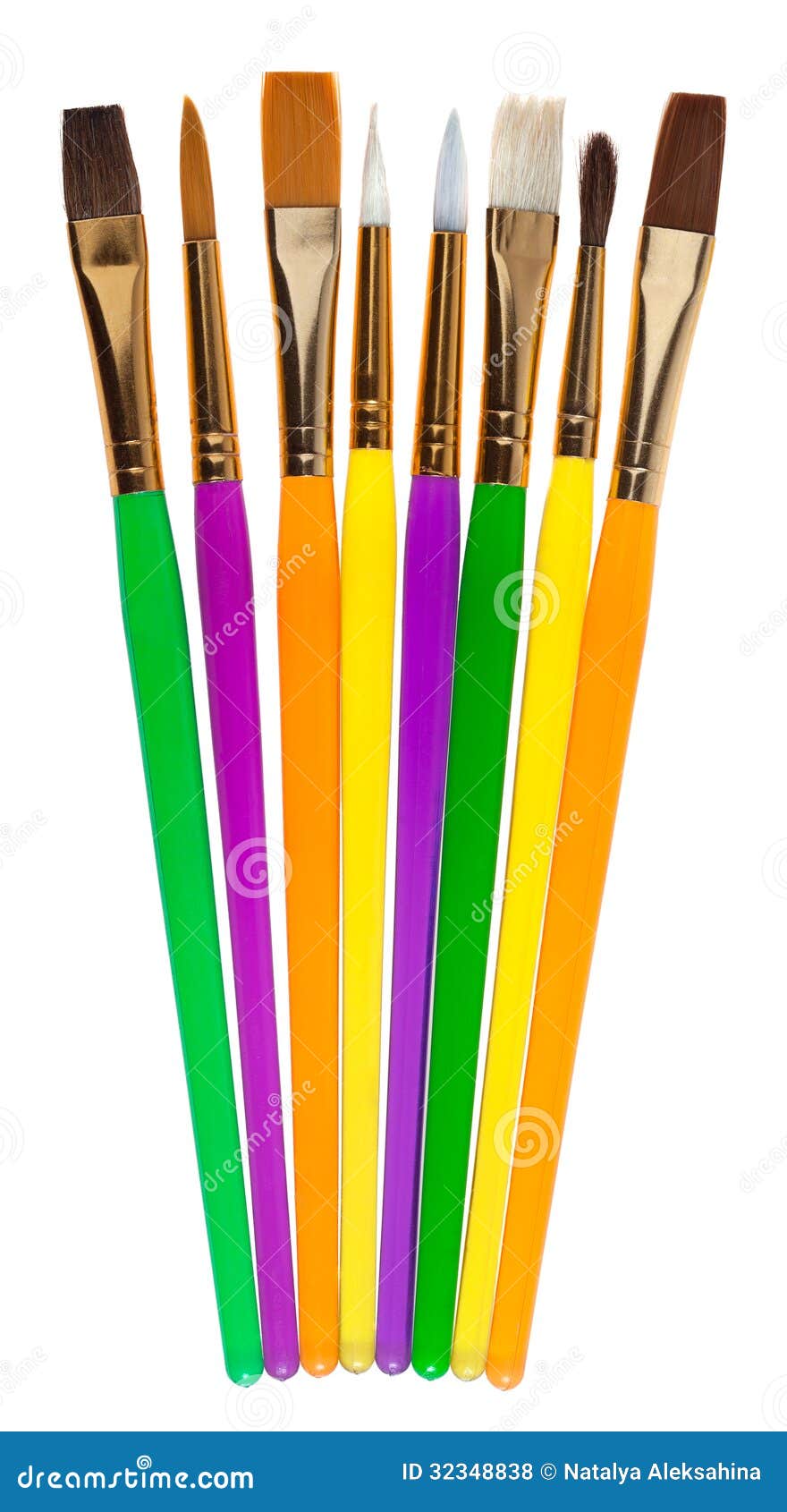 Set of Colored Paintbrushes Stock Photo - Image of colored, shot: 32348838