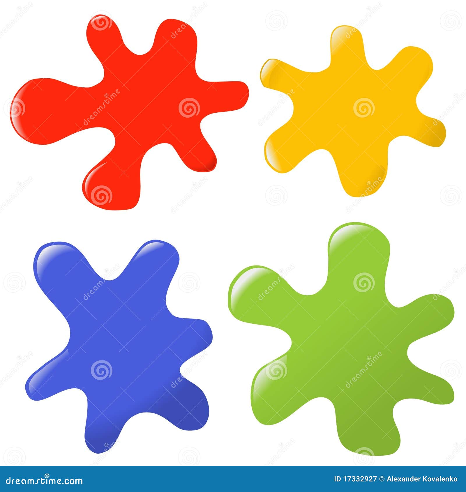 Set of colored paints stock vector. Illustration of collection - 17332927