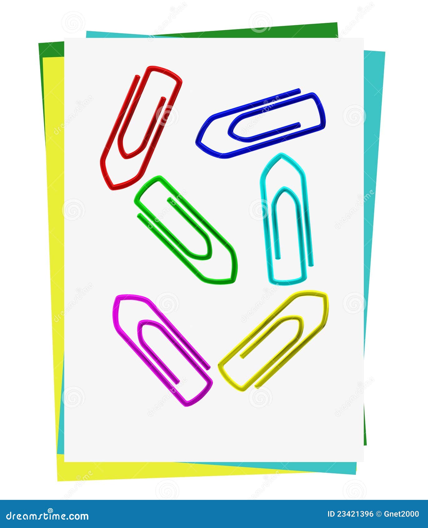 Set of colored paper clips stock illustration. Illustration of colorful ...