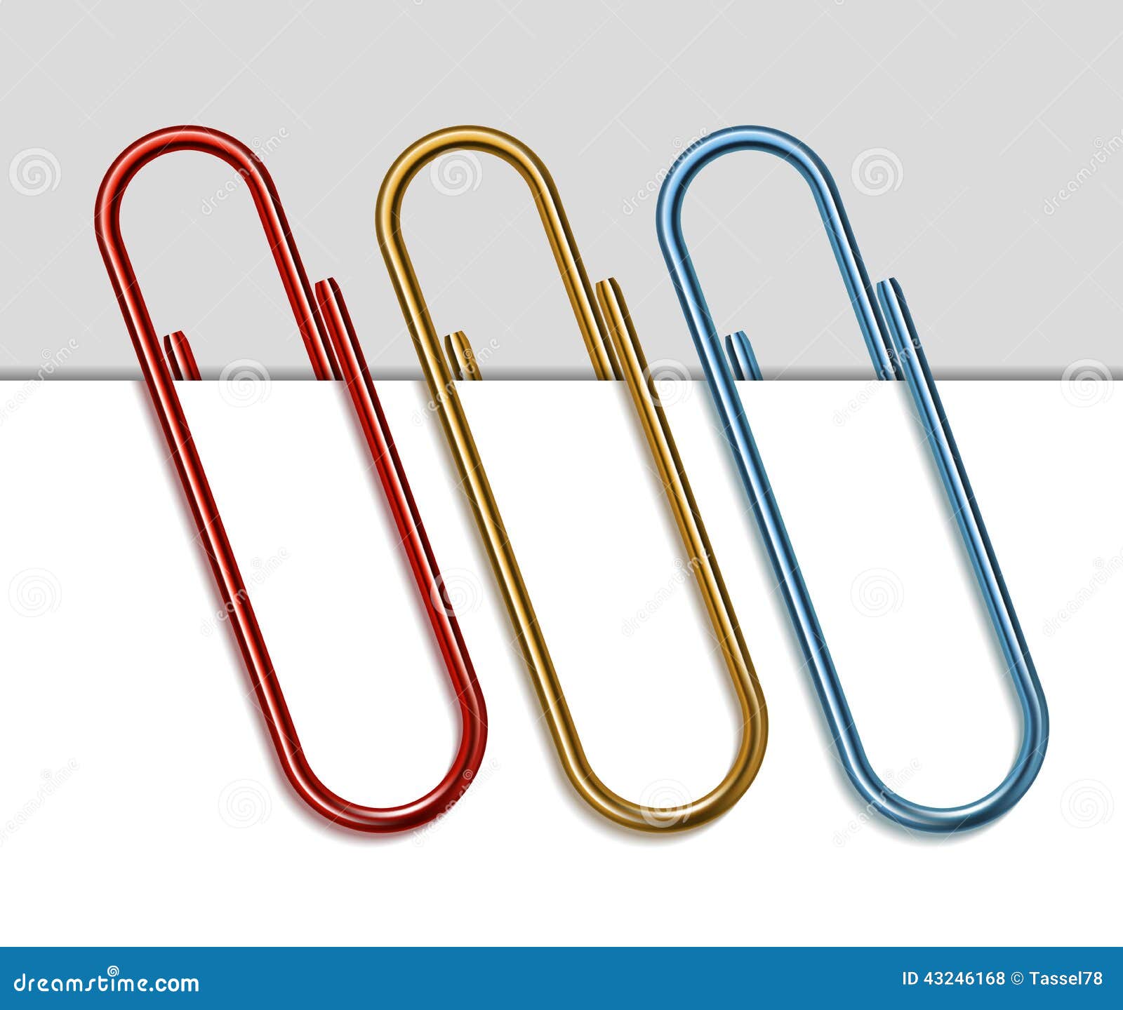Set of colored paper clips stock vector. Illustration of equipment ...