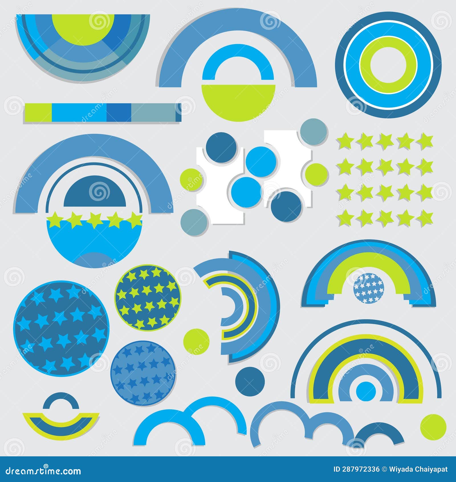 Set of Colored Paper Icon Banners Stock Illustration - Illustration of ...