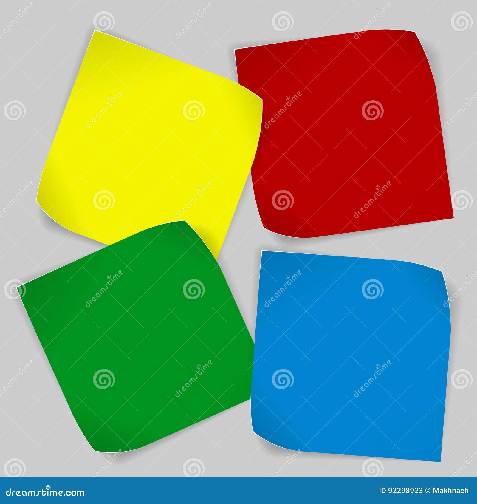 Set of Colored Paper Stickers Stock Vector - Illustration of blue, page ...