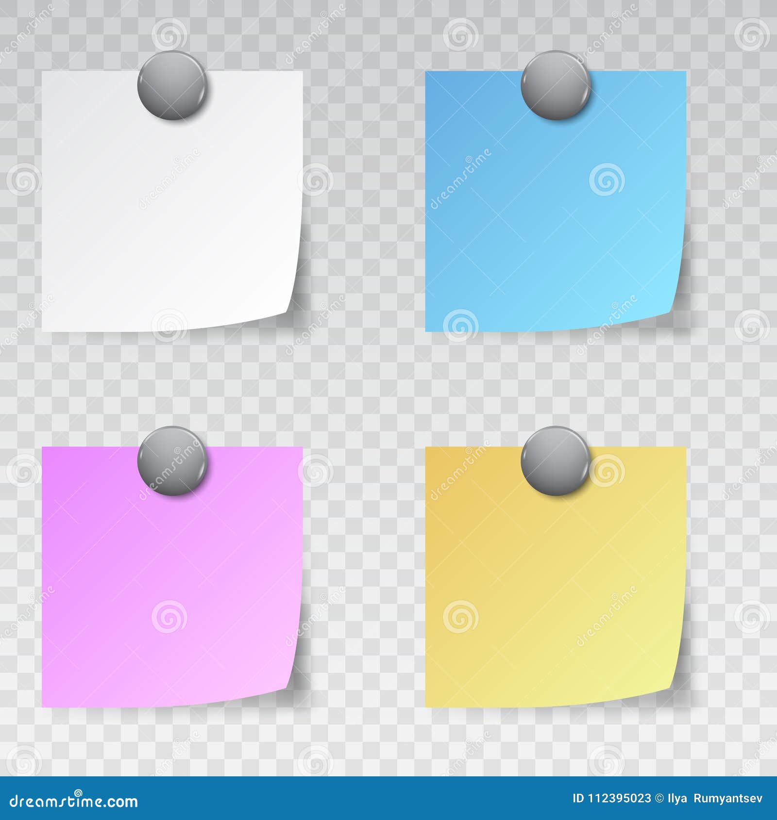 Set of Colored Paper Stickers with Magnet Stock Vector - Illustration ...