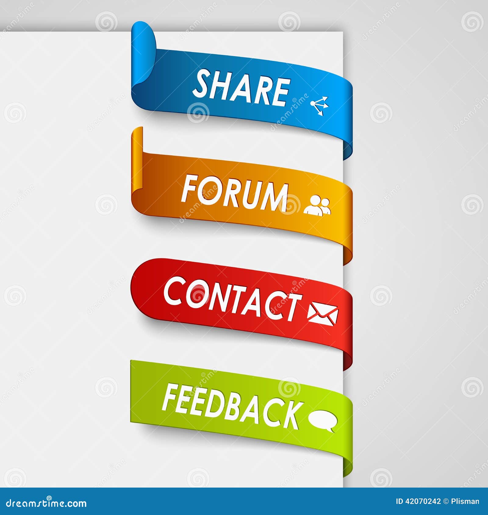 Set of Colored Paper Tags Labels Web Element Stock Vector ...