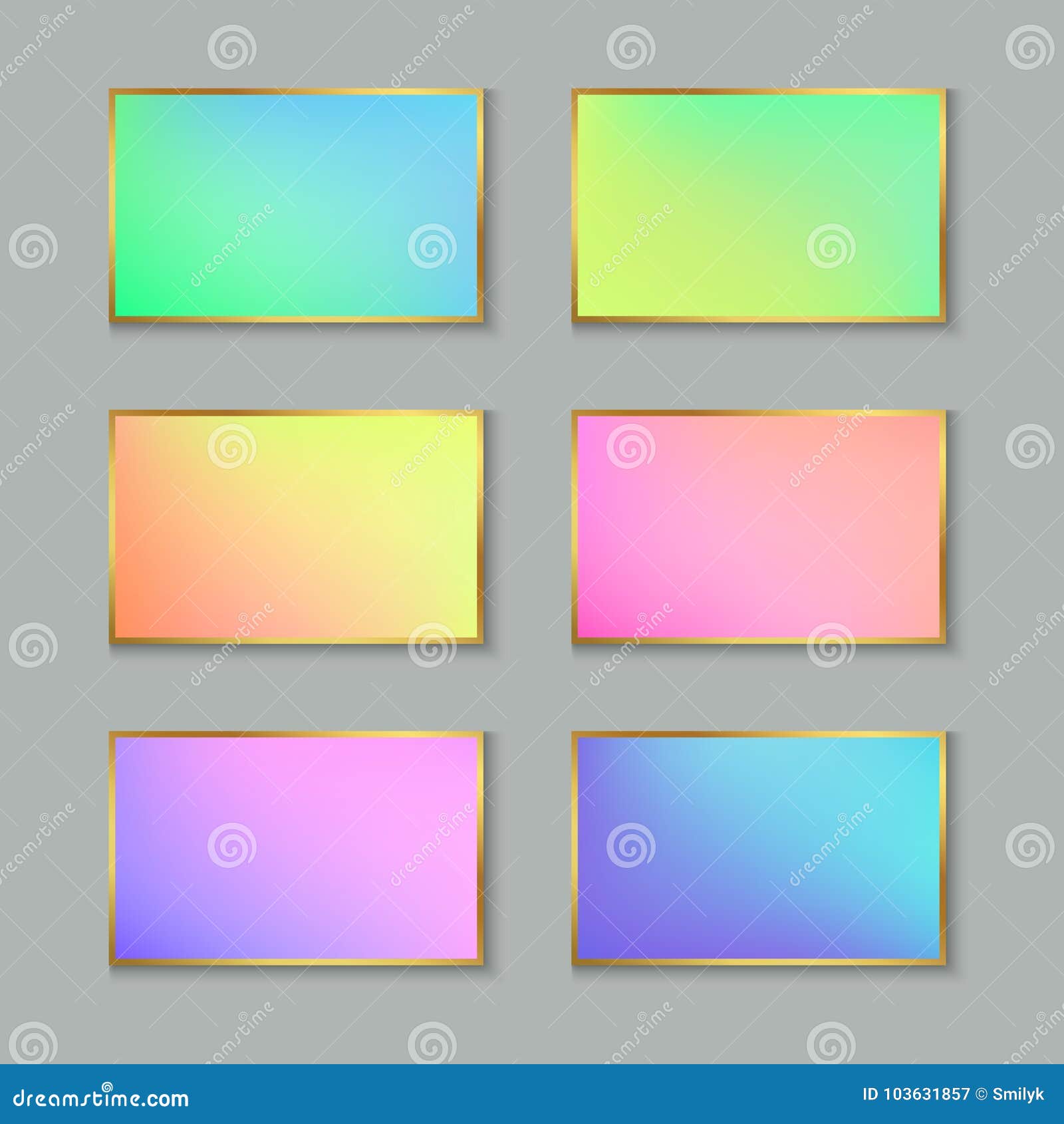 Set of Colored Pastel Gradient Cards or Banners with Stylized Go Stock ...
