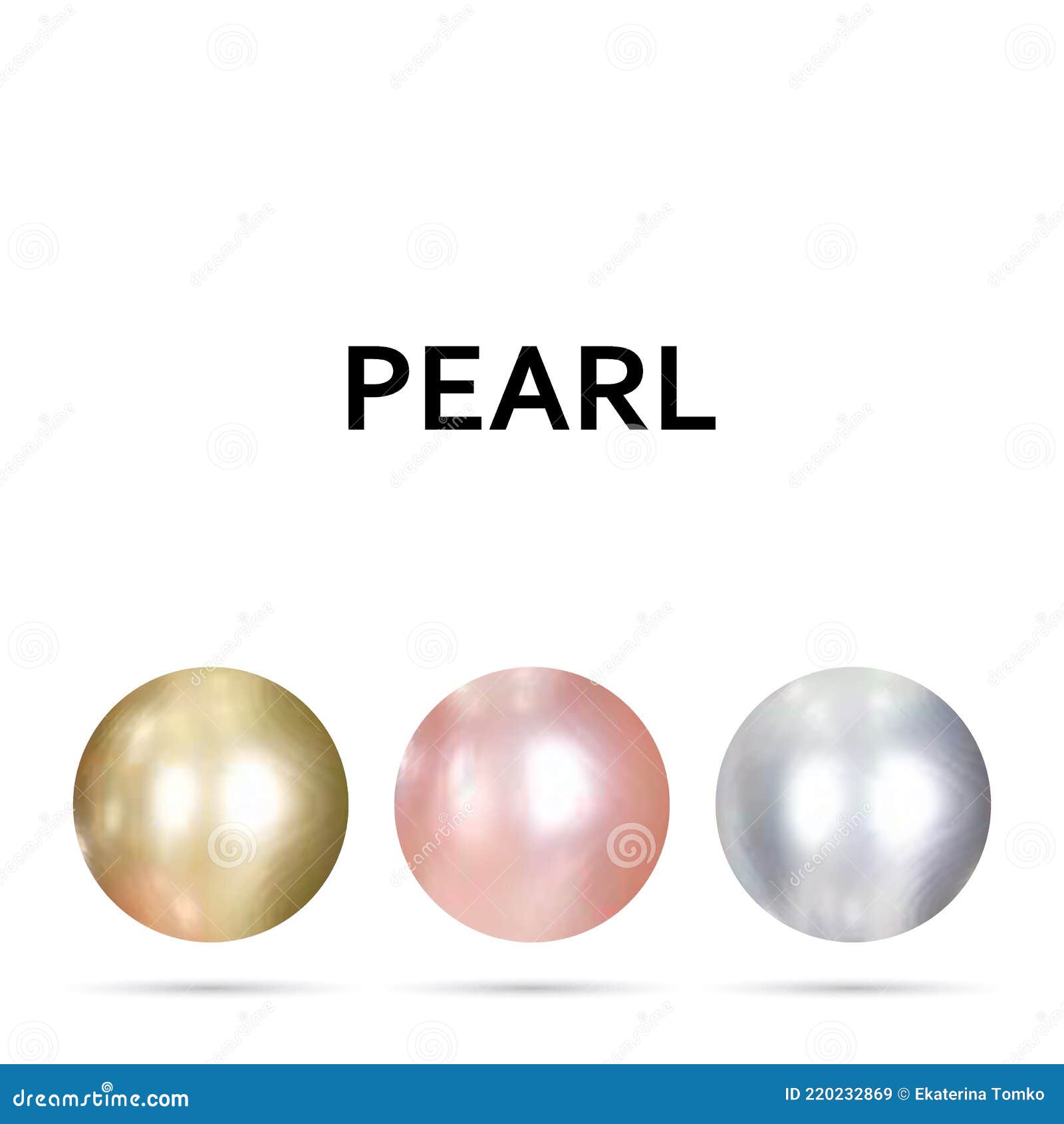 Set of Colored Pearls. Round 3D Shapes. Eps 10 Stock Vector ...