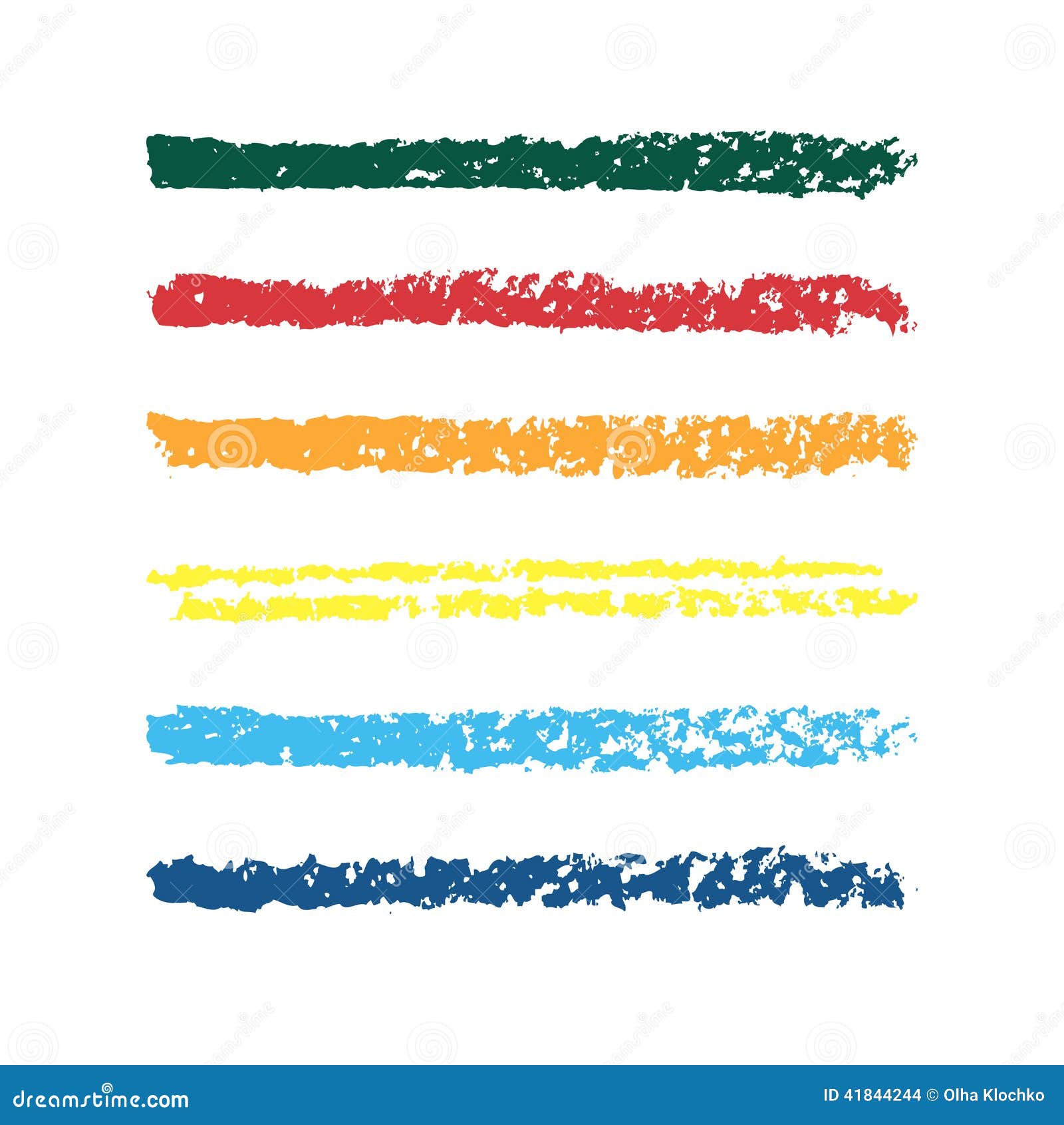 Set of Colored Pencil Strips. Set of Vector Colorful Brushes. Abstract ...