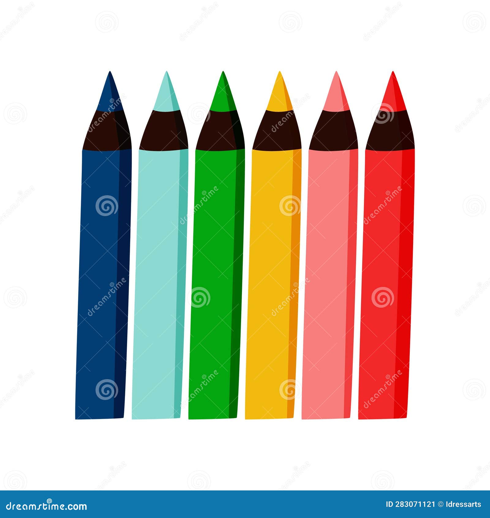 Set of Colored Pencils. Set of Crayons for Illustrations, Art, Studying ...
