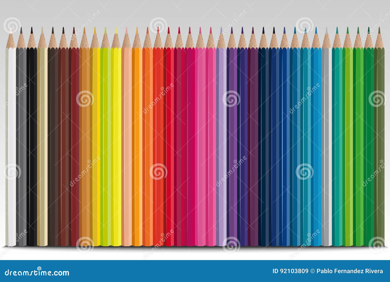 Set of Colored Pencils stock vector. Illustration of office - 92103809