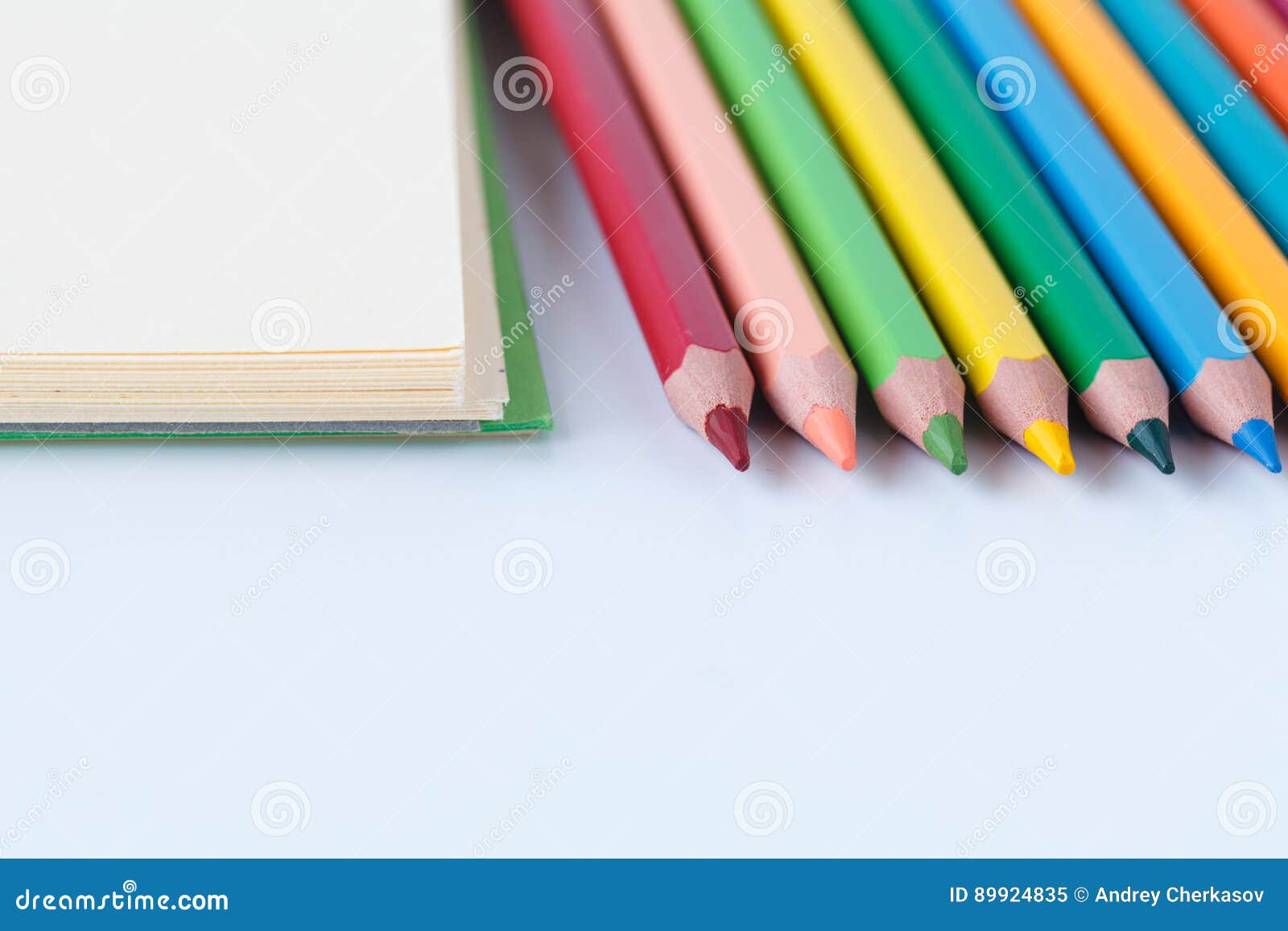 Set Colored Pencils on Paper Stock Image - Image of office, sharp: 89924835