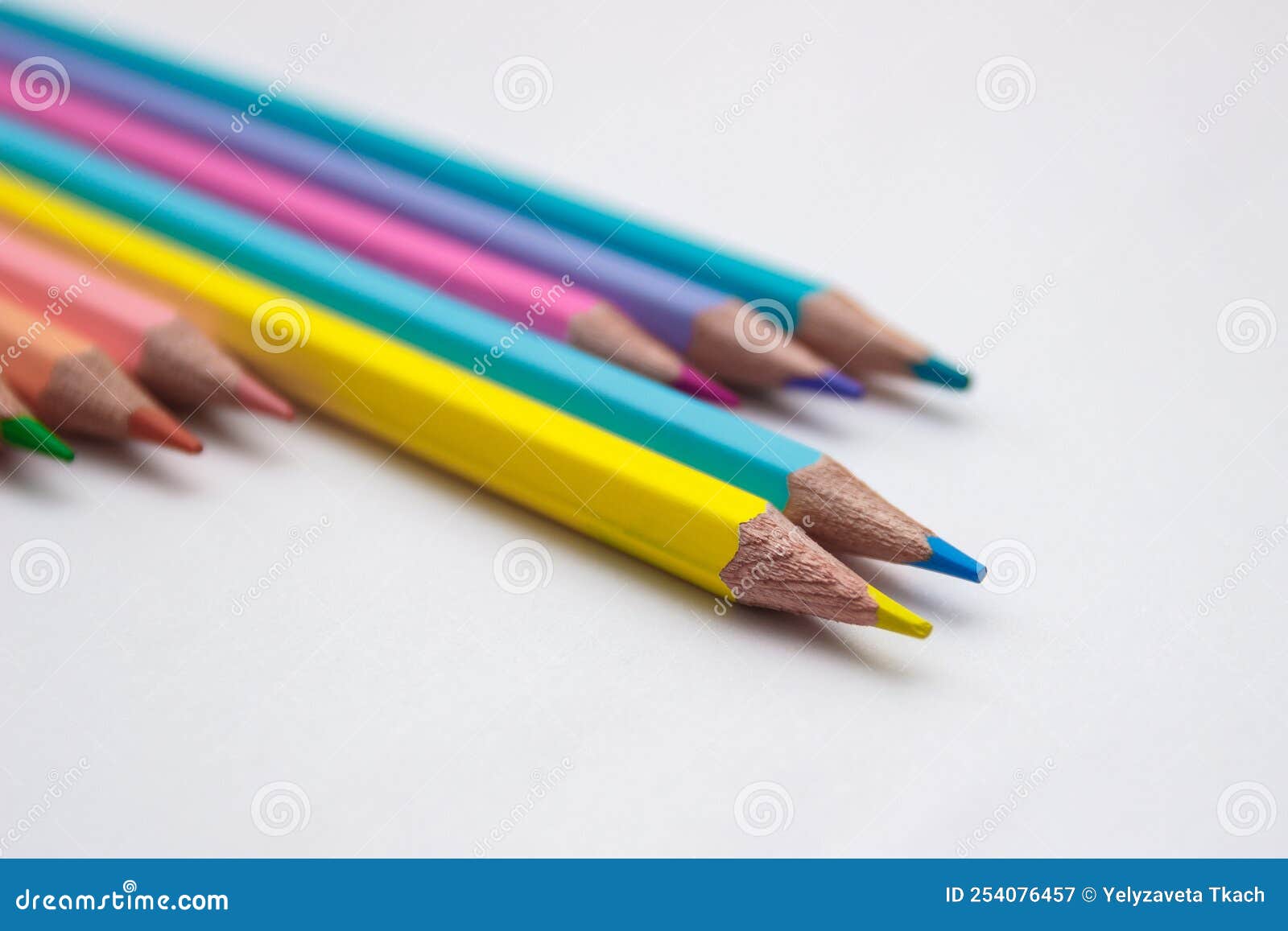 Set of Colored Pencils, School Equipment on the Table Stock Image ...