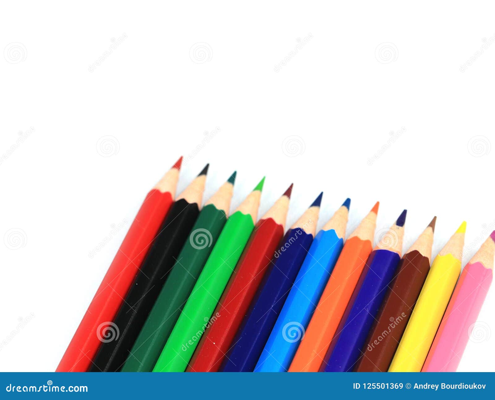 Set of colored pencils stock image. Image of assortment - 125501369