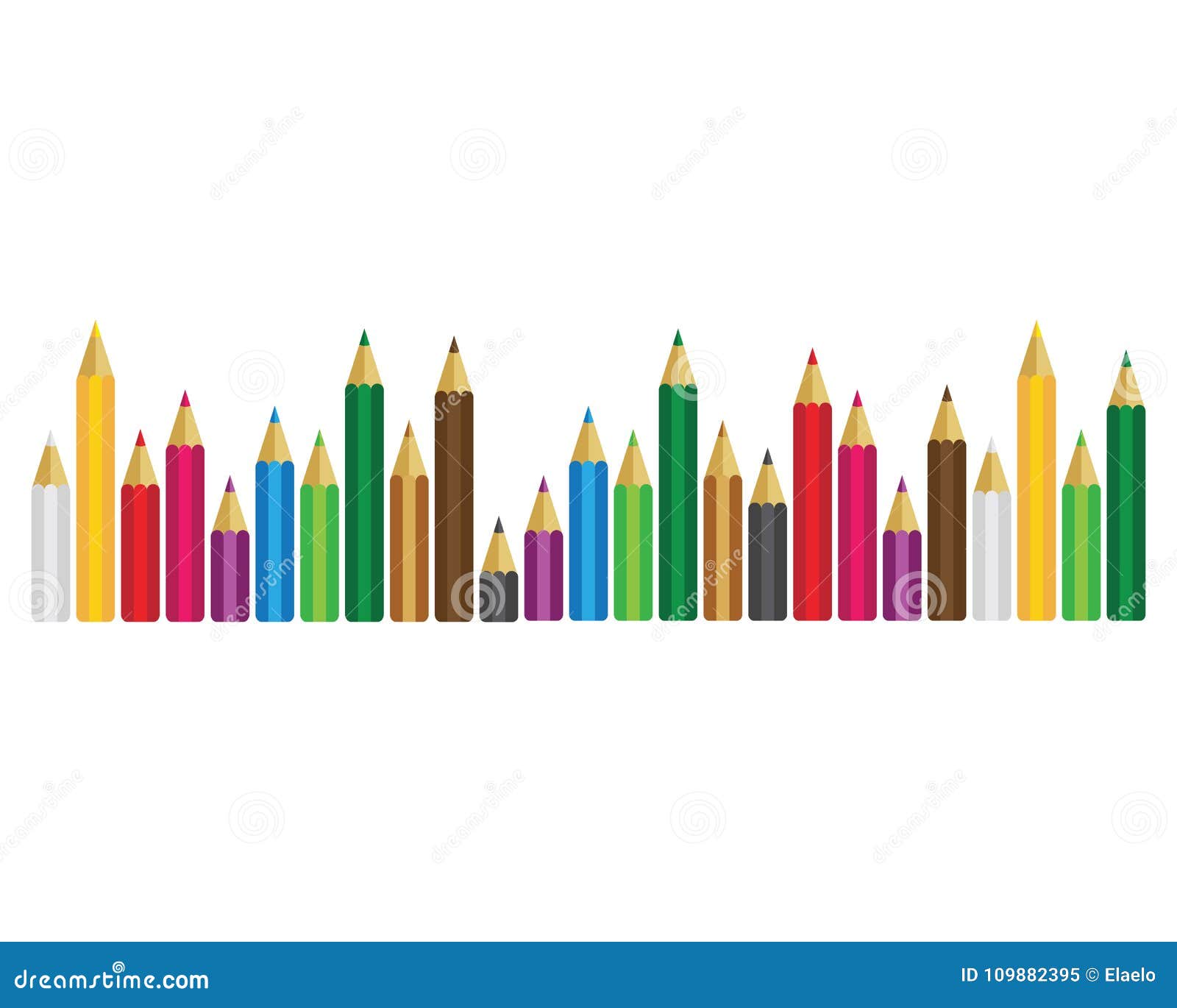 Set of Colored Pencils White Background Stock Vector - Illustration of ...