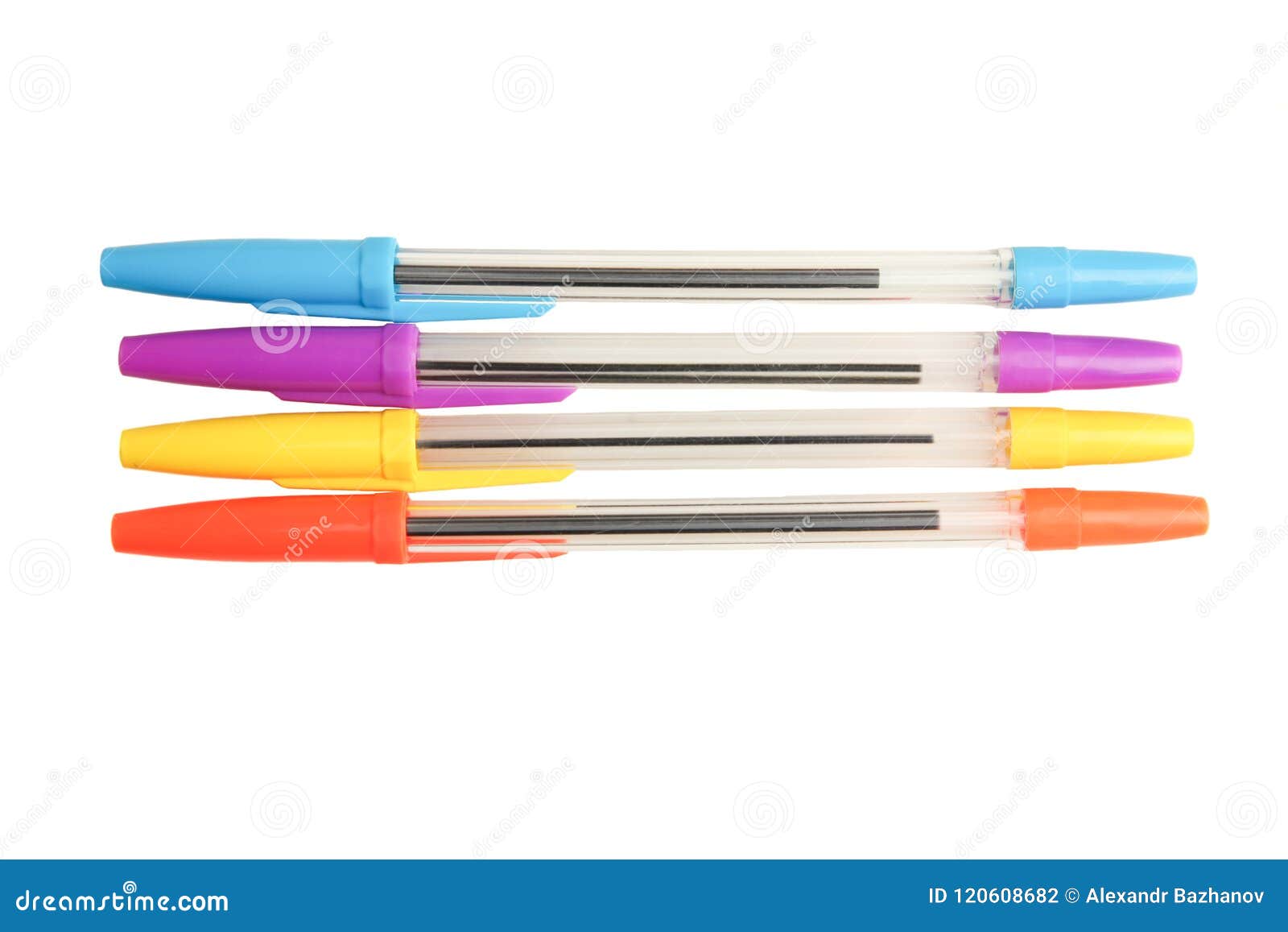 Set of colored pens stock photo. Image of isolated, write - 120608682