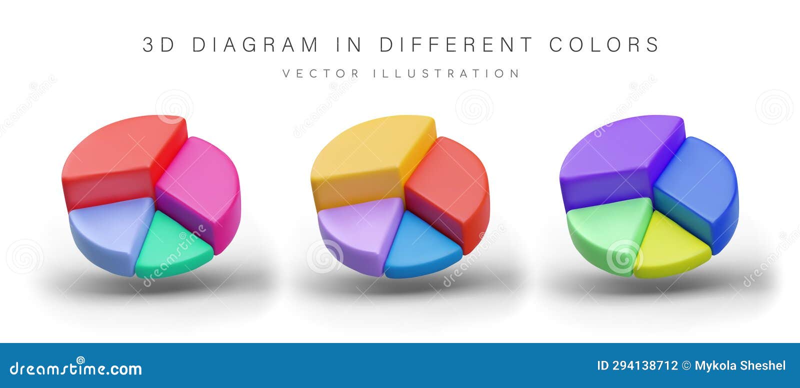 Set Of Colored Pie Charts. Vector Illustration On White Background ...