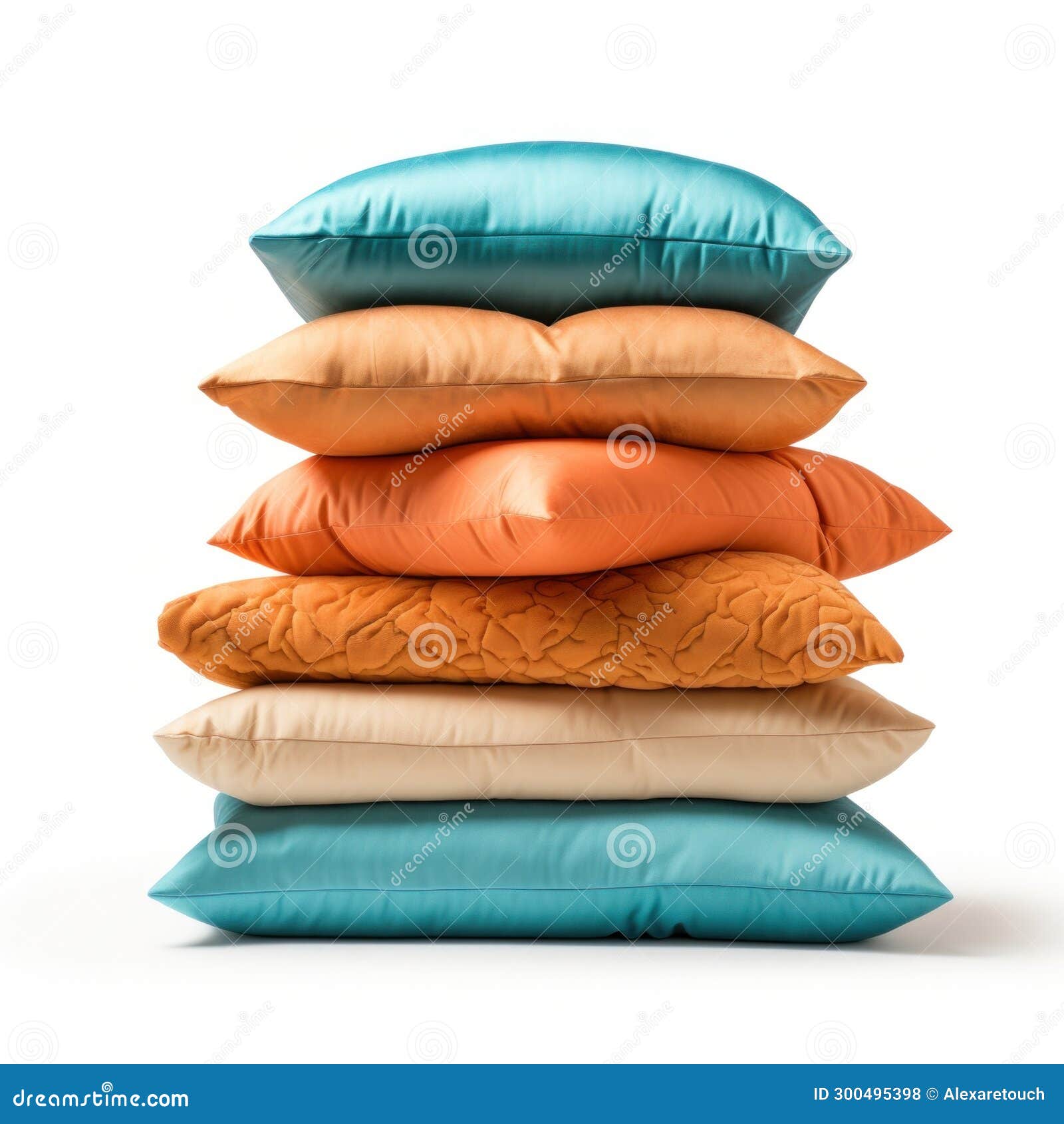 Set of Colored Pillows on a White Background Stock Illustration ...