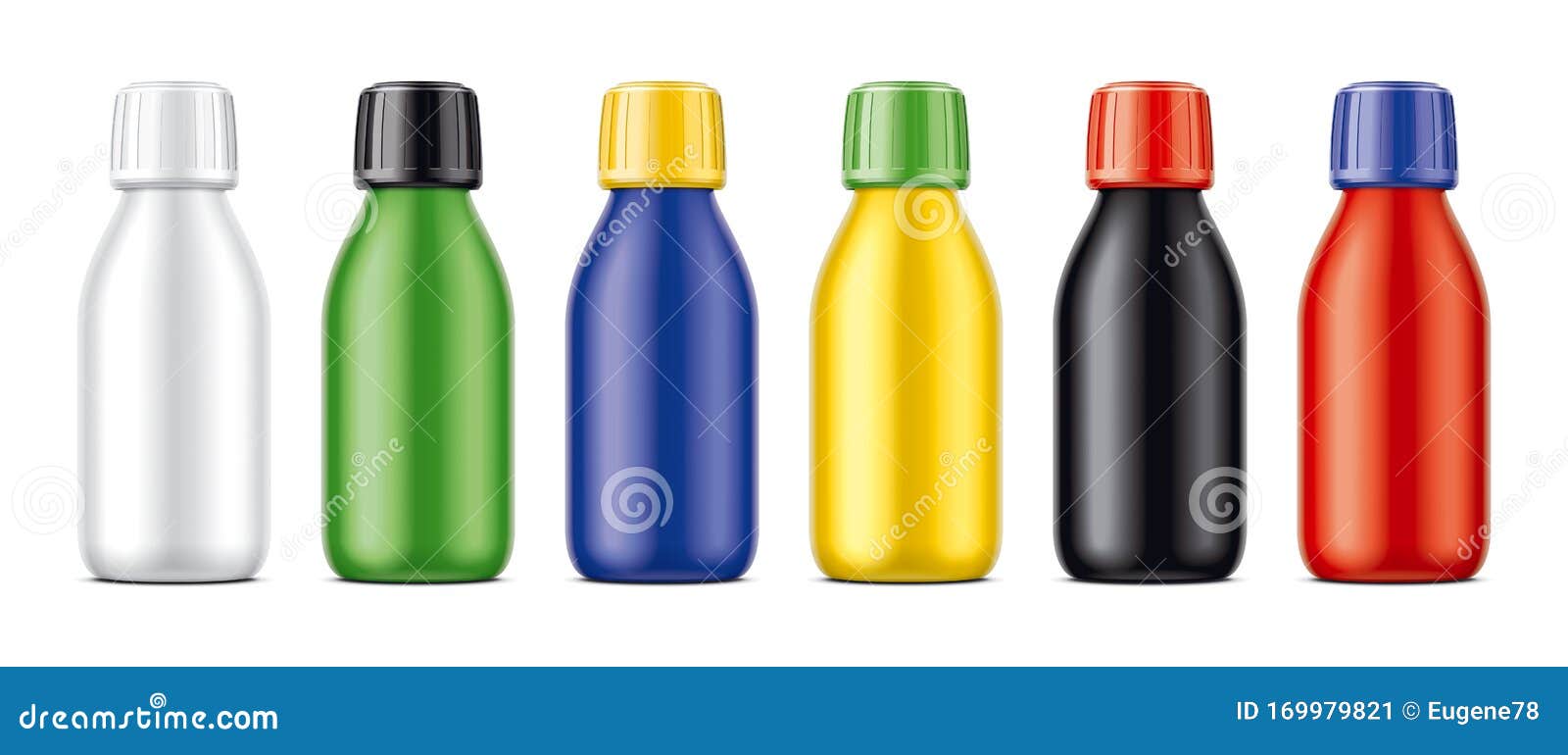 Set of Colored Plastic Bottles. Matt Surface Version Stock Vector ...