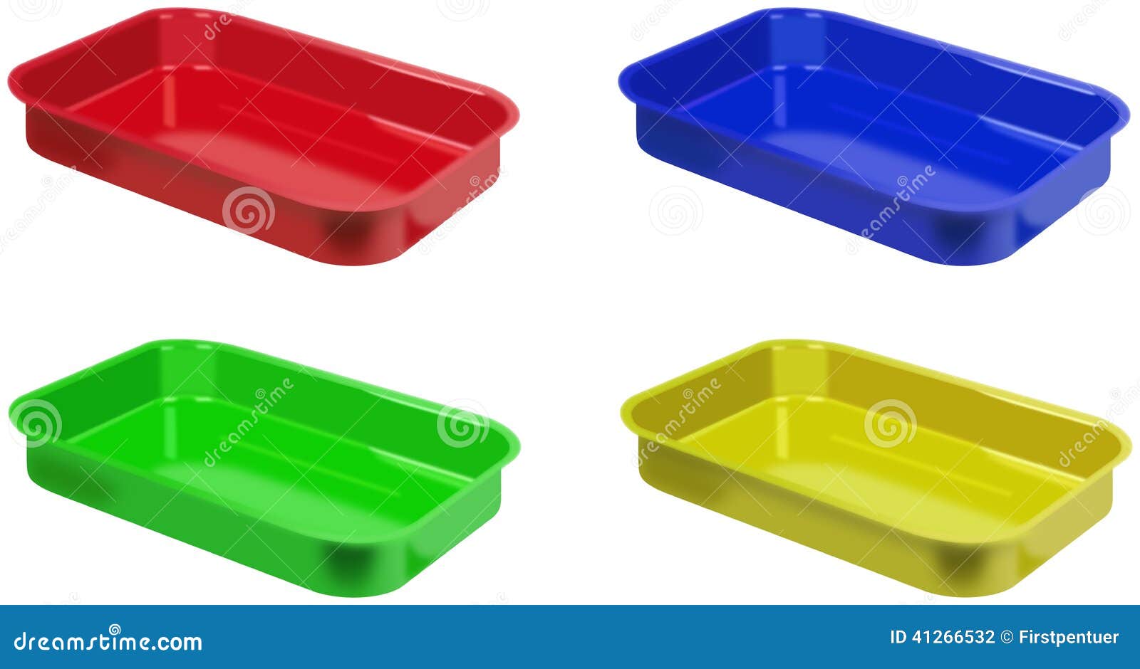 Set of Colored Plastic Trays Stock Illustration - Illustration of shiny ...