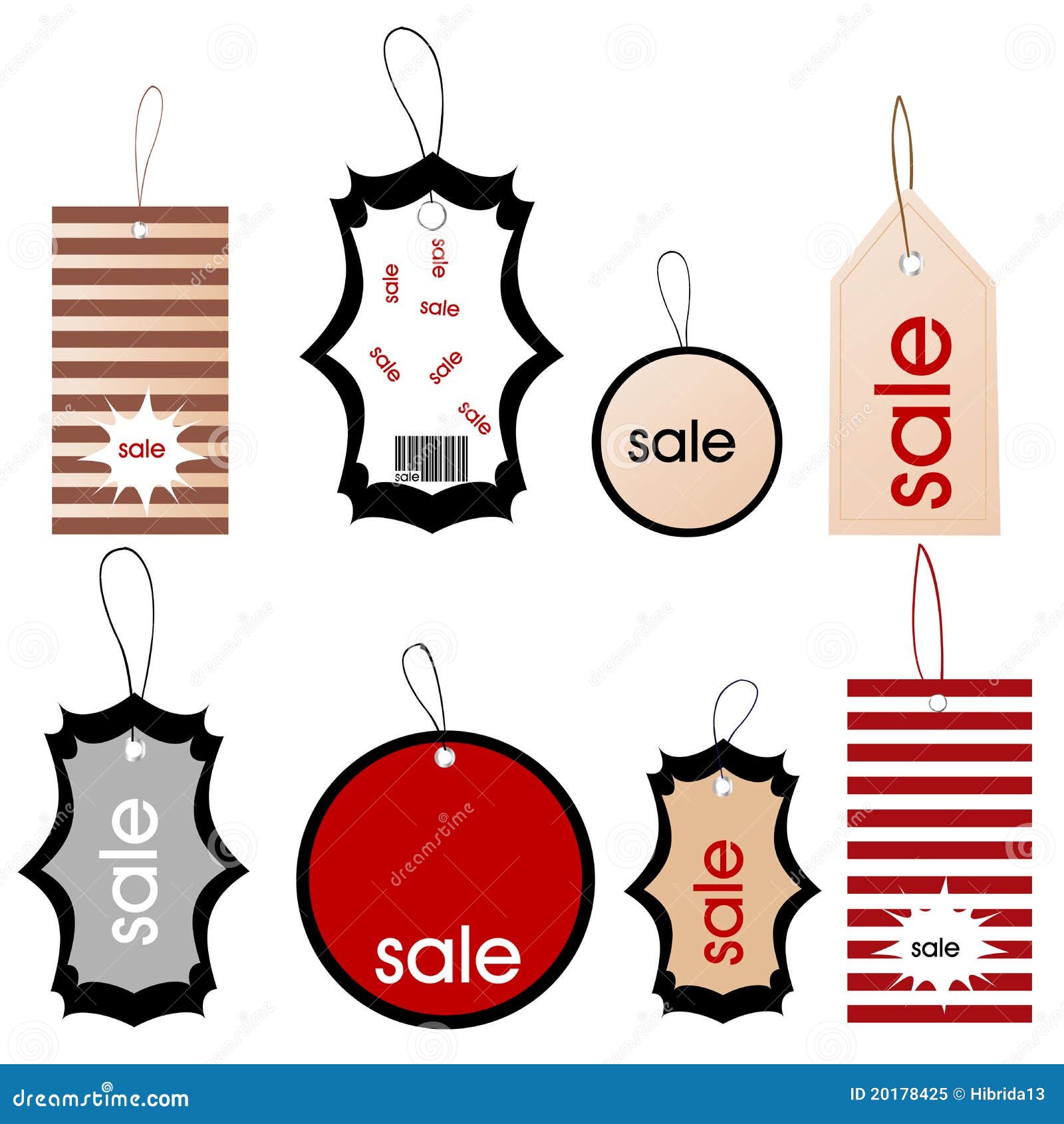 Set of colored price tags stock vector. Illustration of collection ...