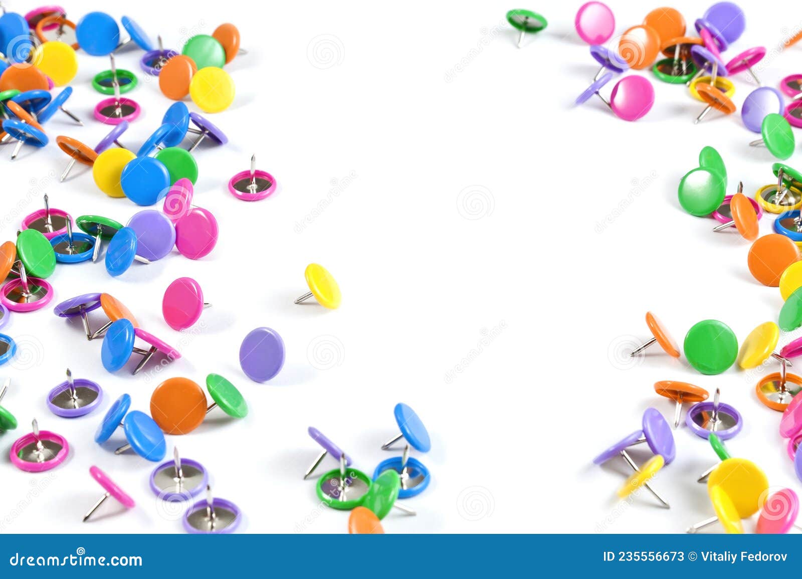 Set of Colored Push Stationery Pins. Stock Image - Image of text, light ...