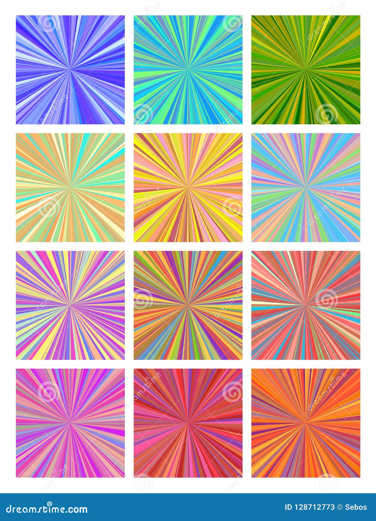 Set of Colored Radiant Backgrounds. Template for Your Design. Stock ...