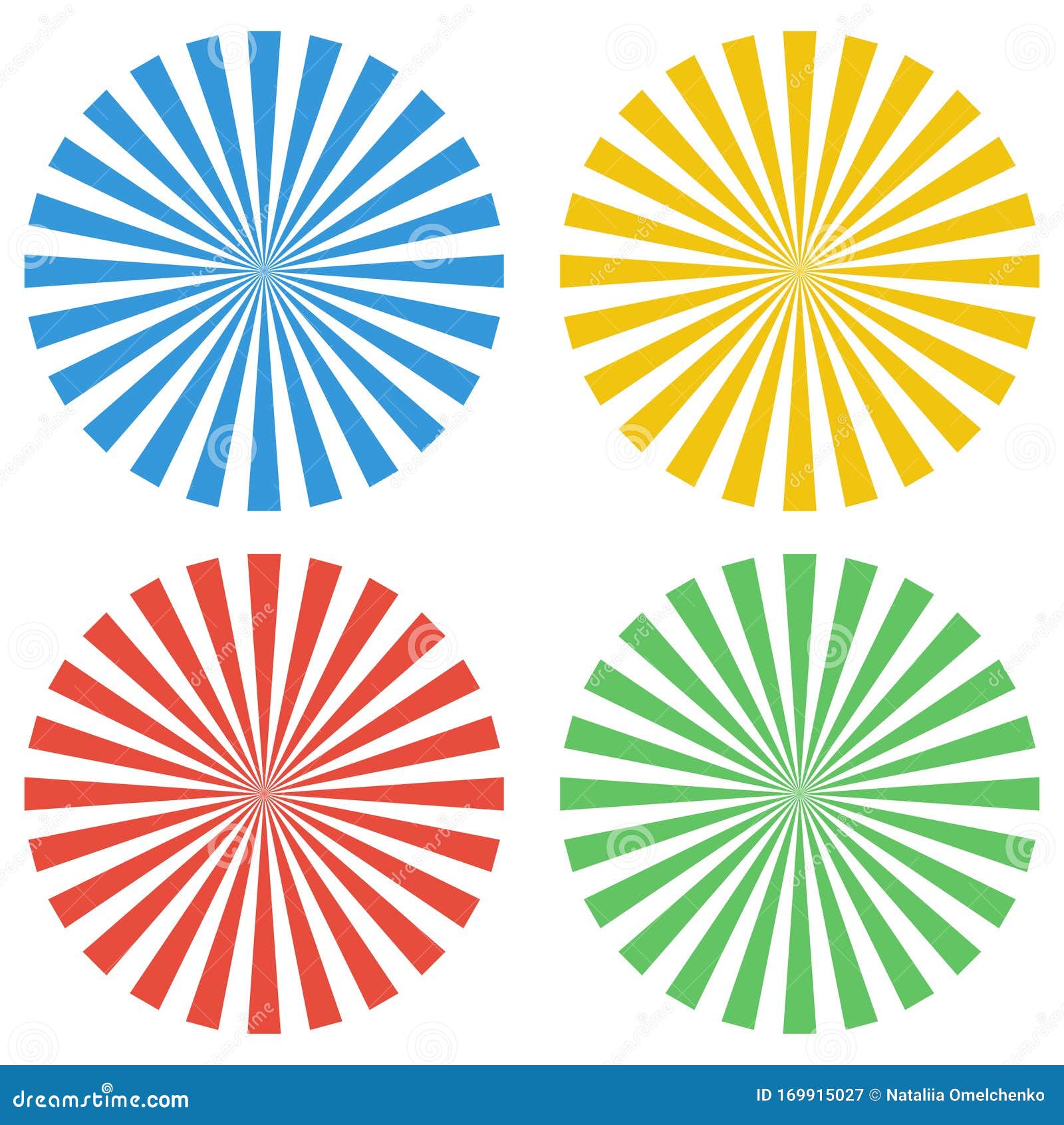 Set Colored Rays, Beams Element Isolated on White Stock Illustration ...