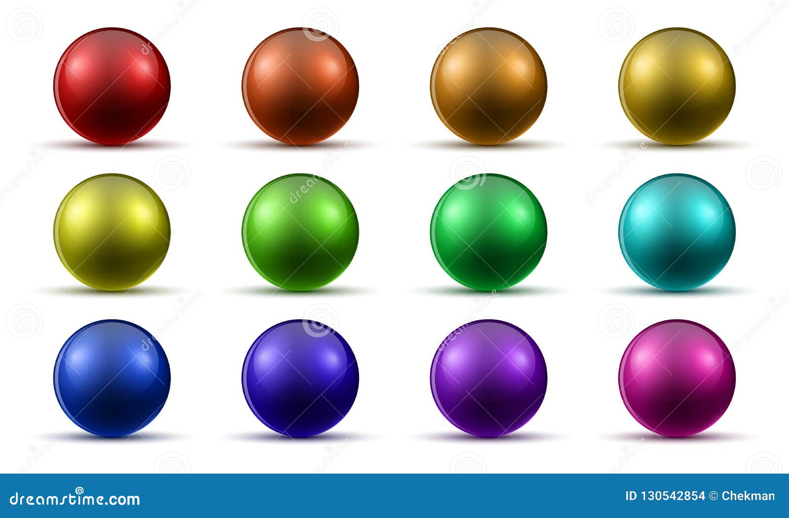 Set of Colored Realistic Balls. Vector Illustration Stock Illustration ...