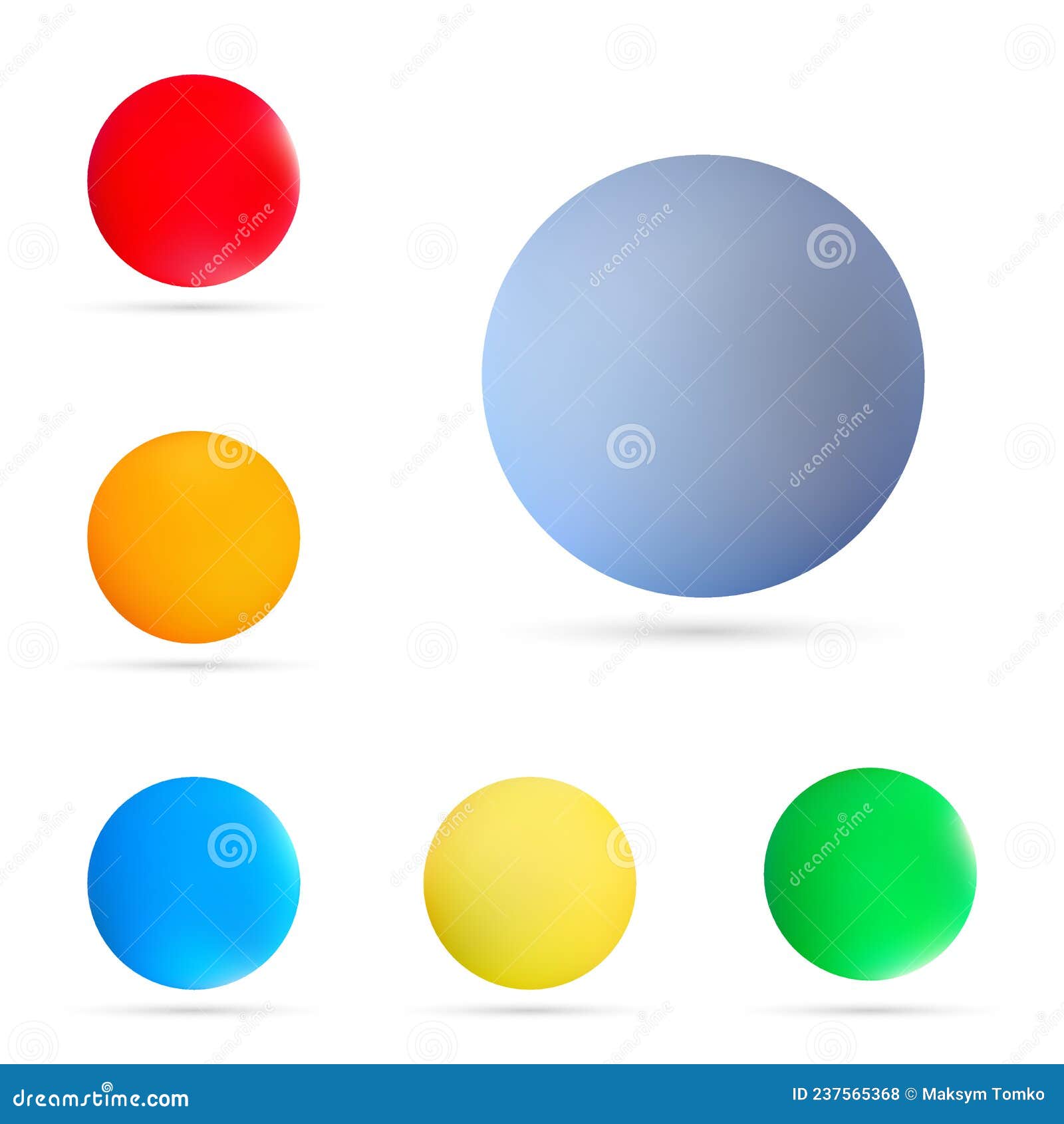 Set of Colored Realistic 3d Circles. Abstract Objects. Design Details ...