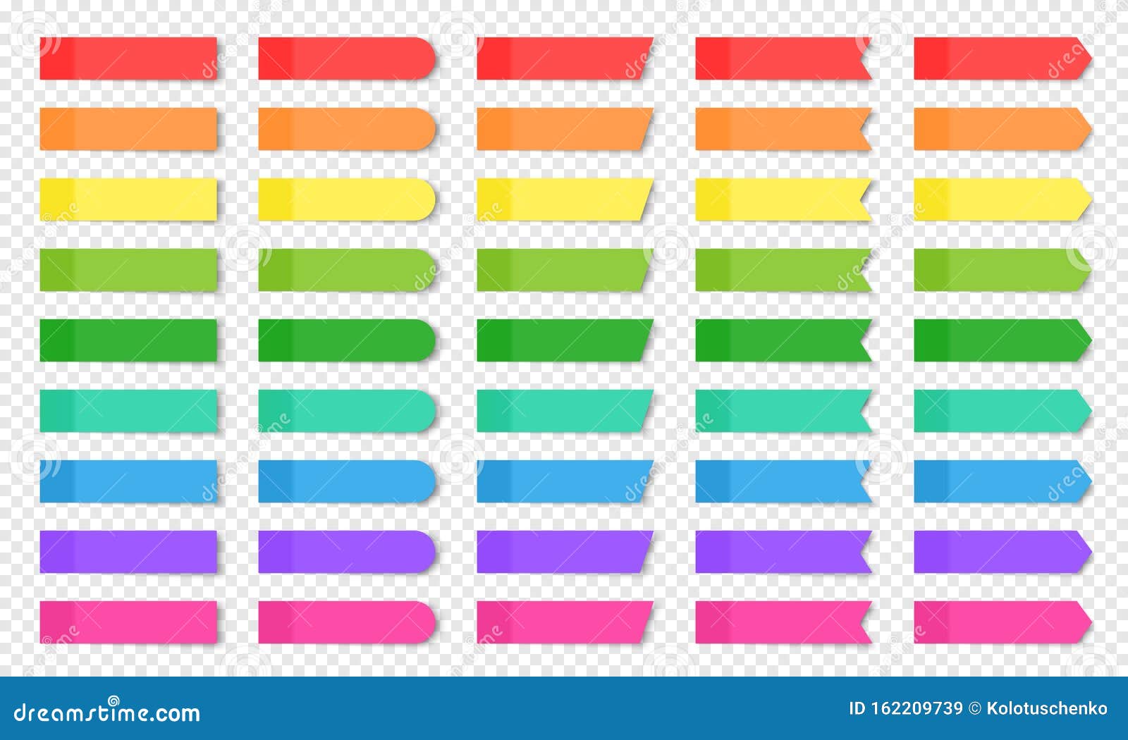 Set of Colored Realistic Sticky Notes Isolated Stock Vector ...