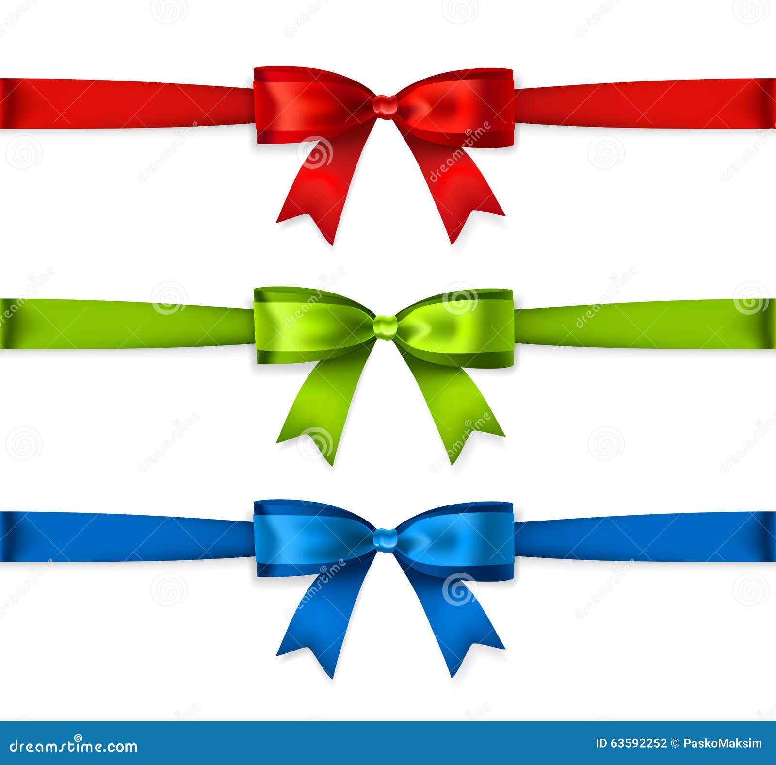 Set of colored ribbons stock vector. Illustration of decoration - 63592252