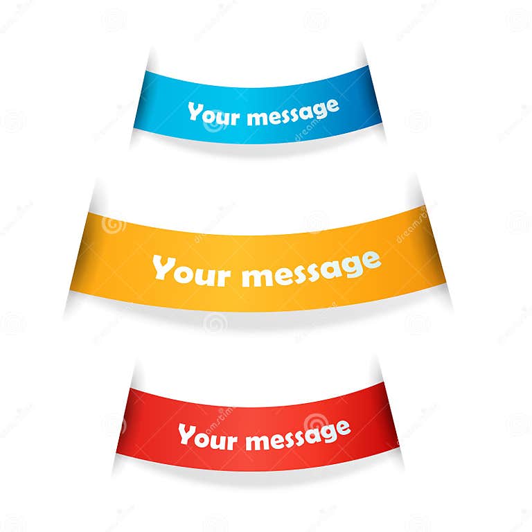 Set of Colored Ribbons on Paper. Stock Vector - Illustration of badge ...