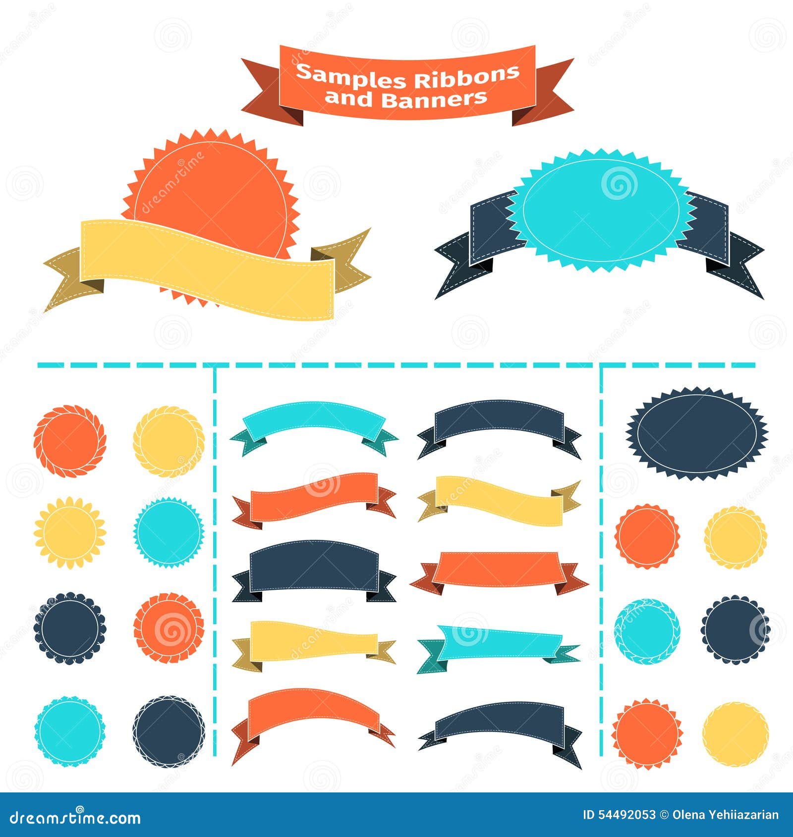 Set of colored ribbons stock vector. Illustration of menu - 54492053