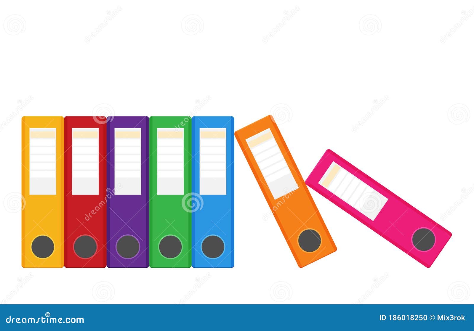 Set of Colored Ring Binders Isolated on White. Vector Illustration in ...